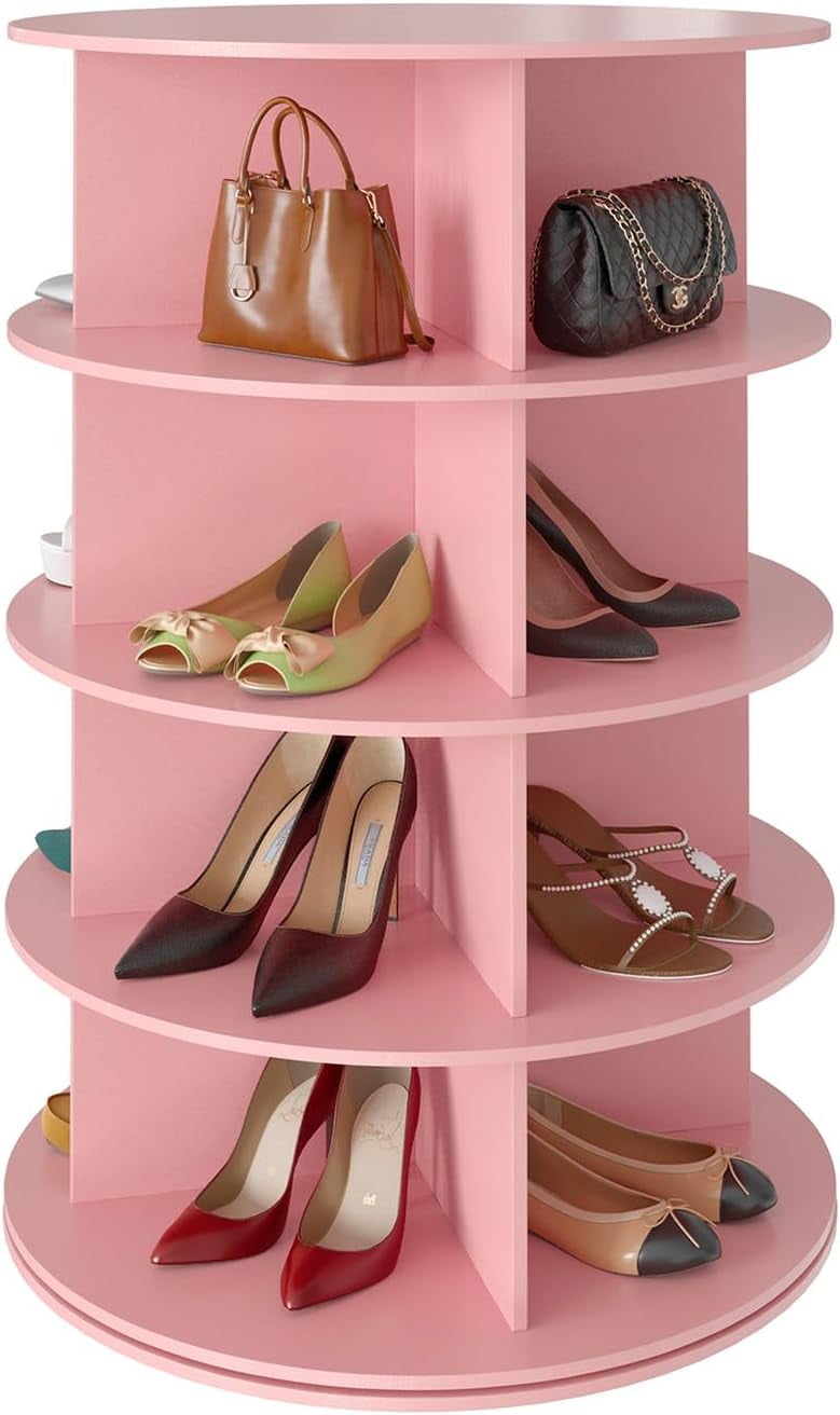 Tier Rotating Shoe Rack Tower, Spinning Shoe Display Lazy Susan ...