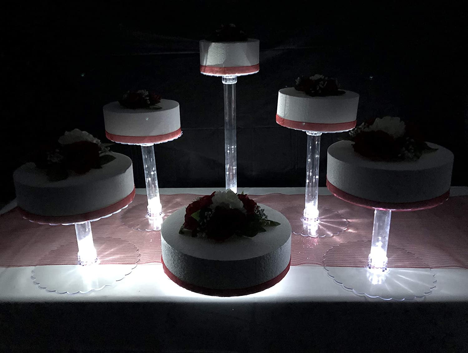 Tier Wedding Cake Stand with LED Lights and Optional Water Fountain (6 ...