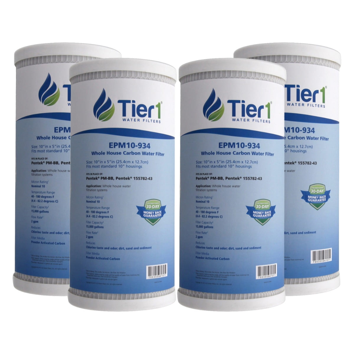 Tier1 10 Micron 10 Inch x 4.5 Inch | 4-Pack Whole House Carbon Block ...