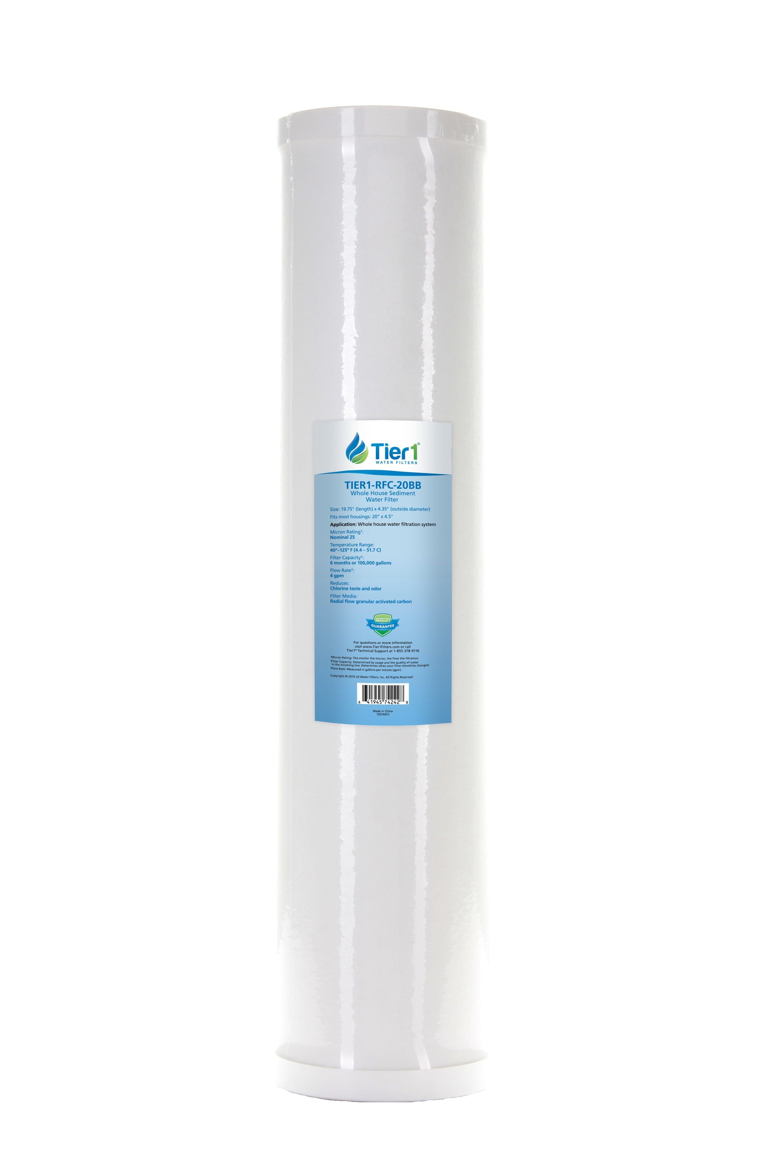 Tier1 25 Micron 20 Inch x 4.5 Inch | Whole House Radial Flow Granular ...