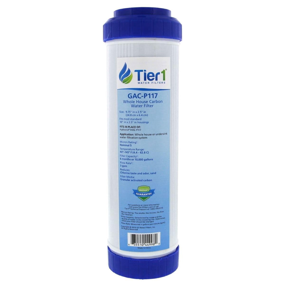 Tier1 5 Micron 10 x 2.5 Water Filter | Granular Activated Carbon Block ...