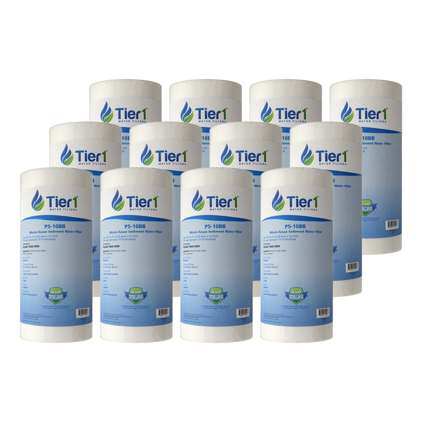 Tier1 5 Micron 10 Inch x 4.5 Inch | 12-Pack Spun Wound Polypropylene ...