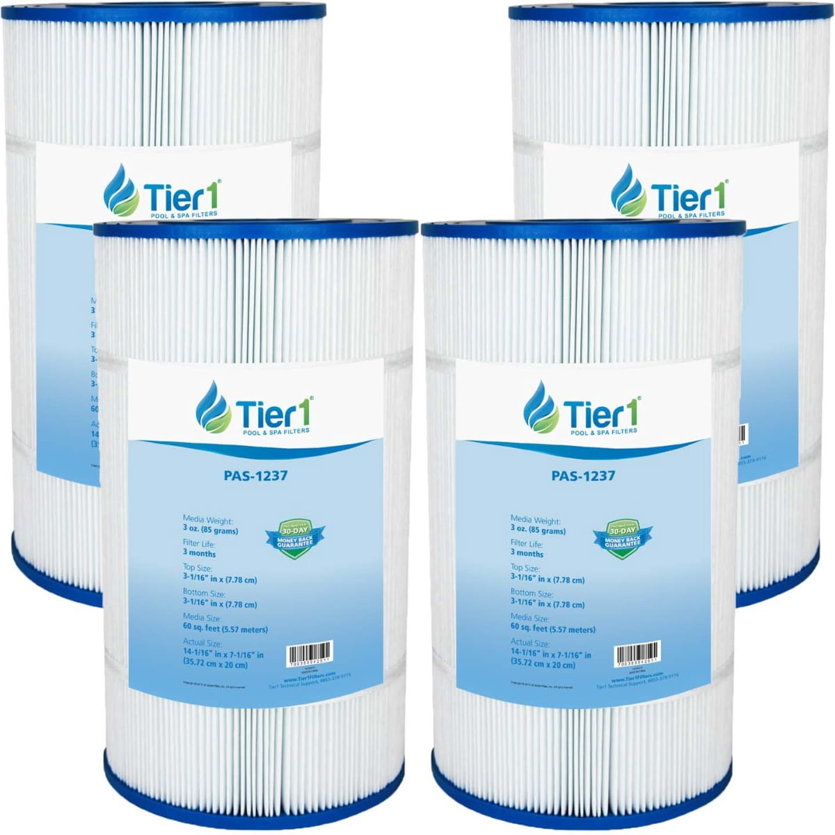 Tier1 Pool & Spa Filter Cartridge 4-pk | Replacement for Pentair 17 ...