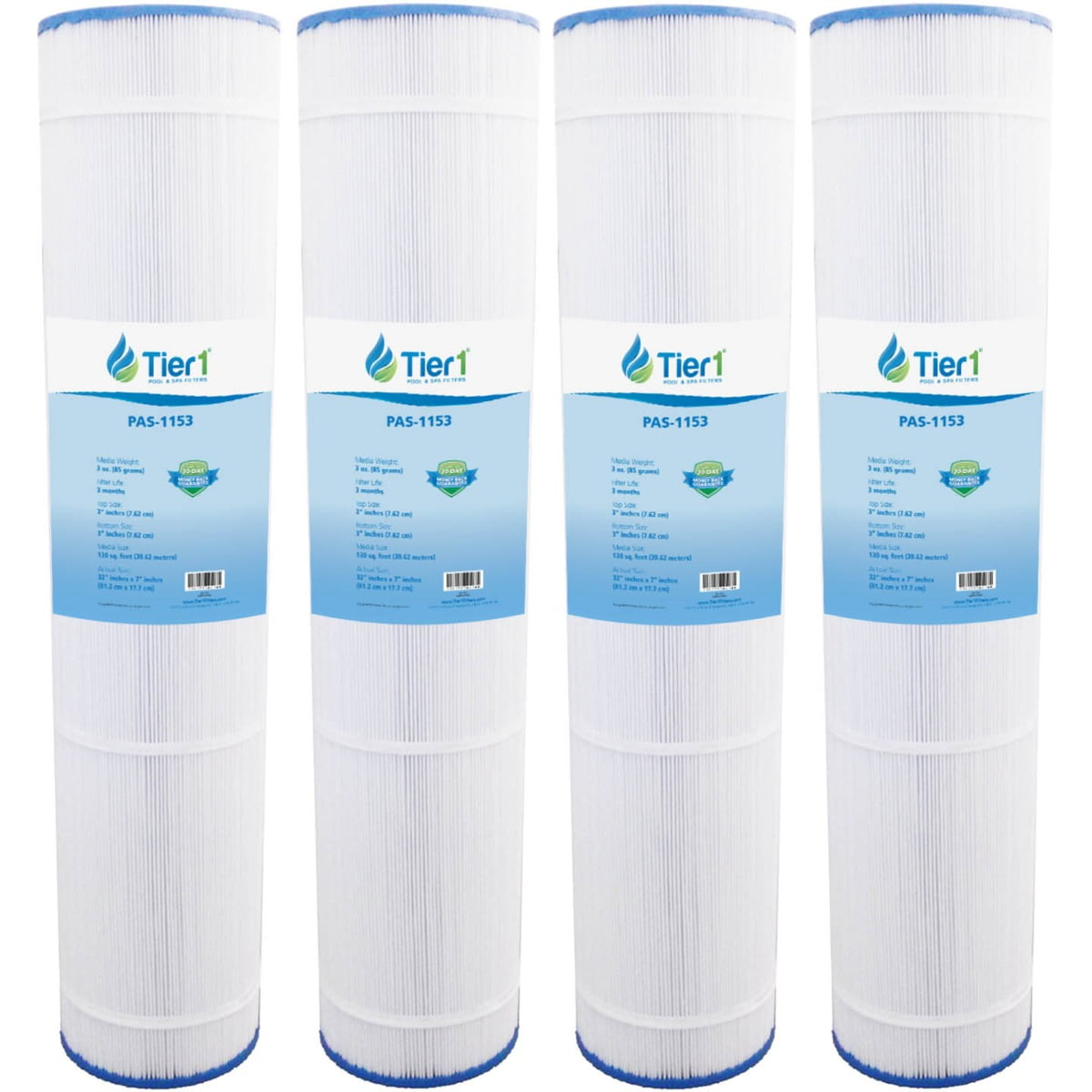 Tier1 Pool & Spa Filter Cartridge 4-pk | Replacement for Pentair, Pleatco, Filbur | 130 sq ft ...