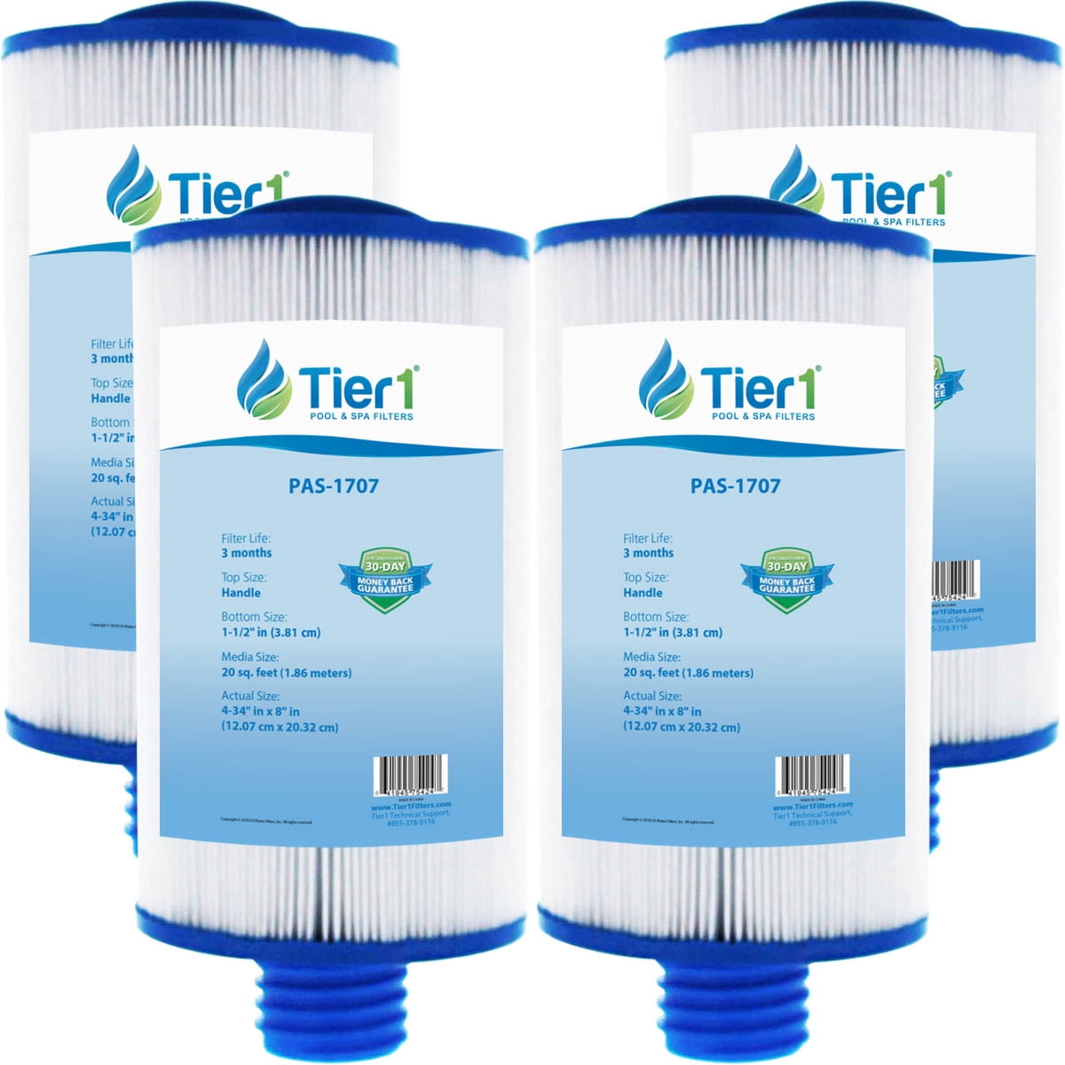 Tier1 Pool & Spa Filter Cartridge 4-pk | Replacement for Pleatco ...