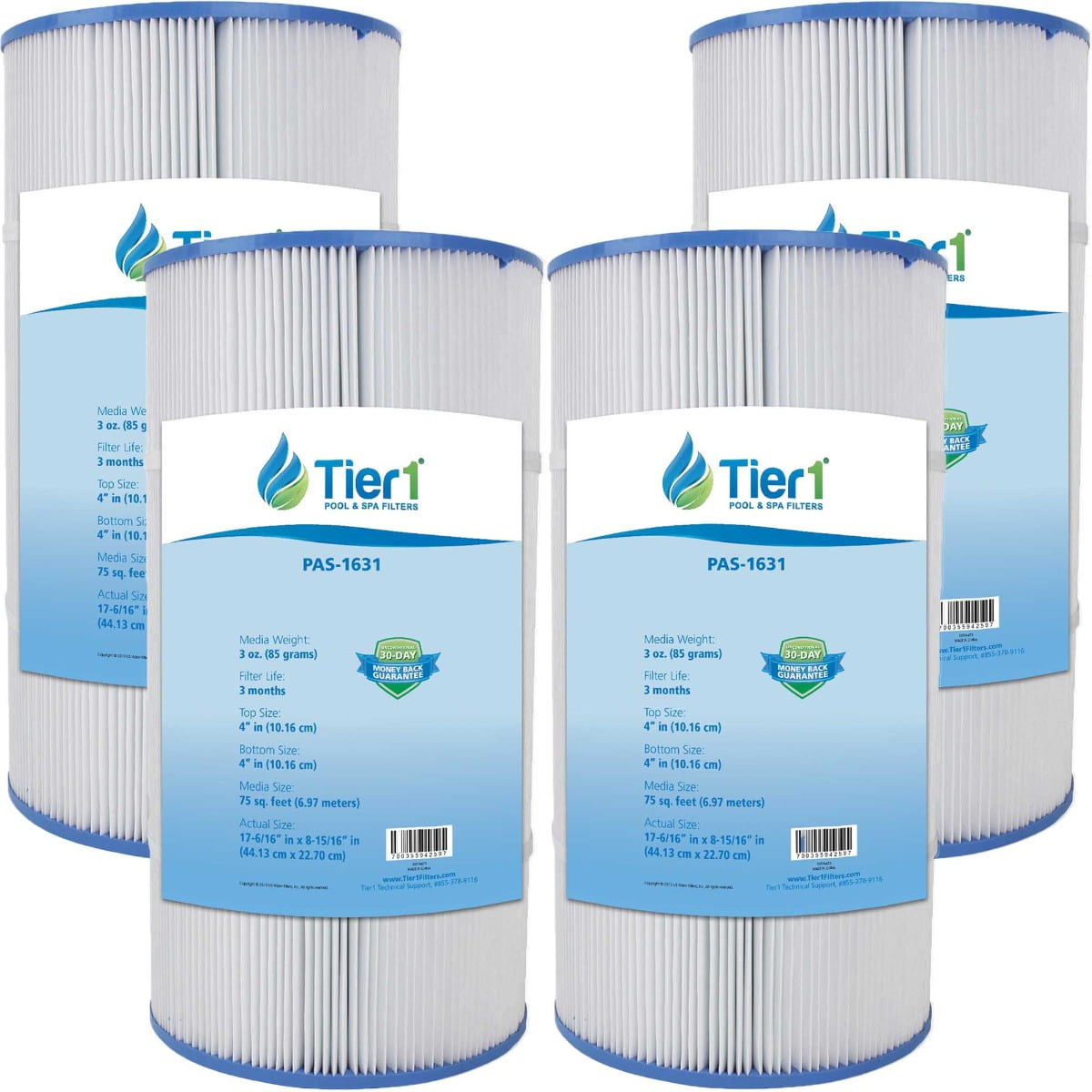 Tier1 Pool & Spa Filter Cartridge 4-pk | Replacement for Waterway 817 ...