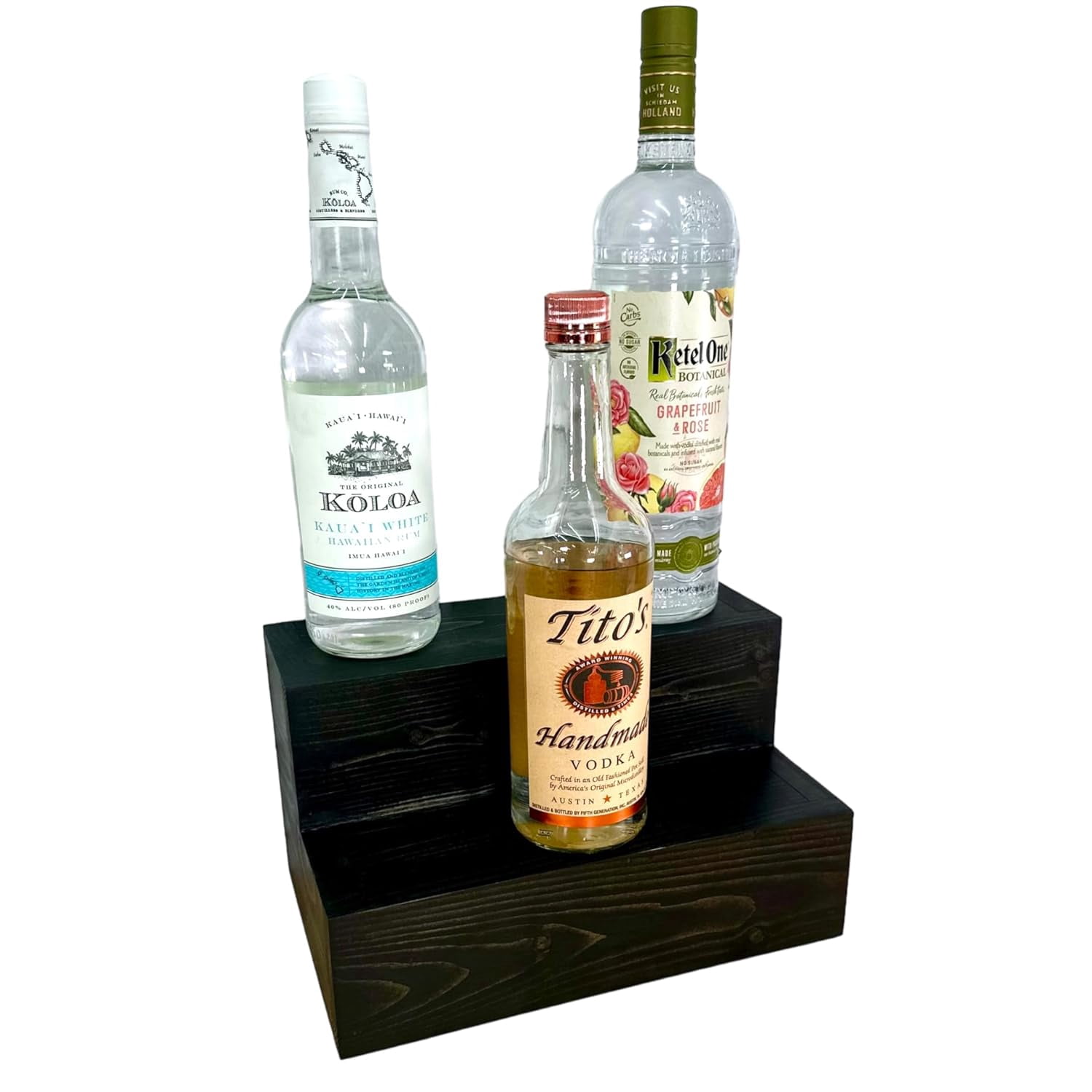 Tiered Bottle Shelf | 2 Tier Liquor Bottle Display | Bar Organization ...
