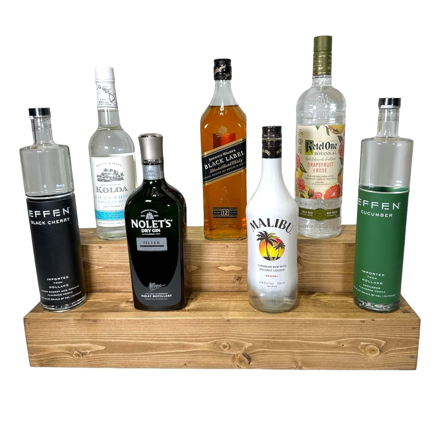 Tiered Bottle Shelf | 2 Tier Liquor Bottle Display | Bar Organization ...
