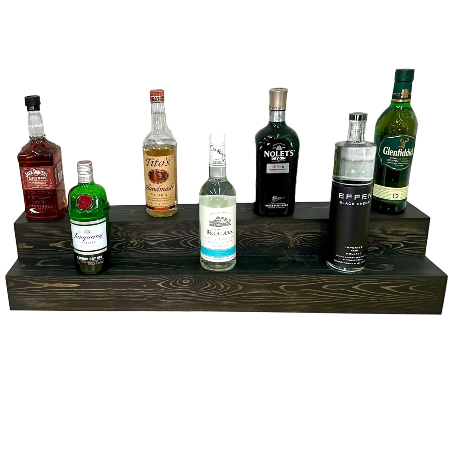 Tiered Bottle Shelf | 2 Tier Liquor Bottle Display | Bar Organization ...