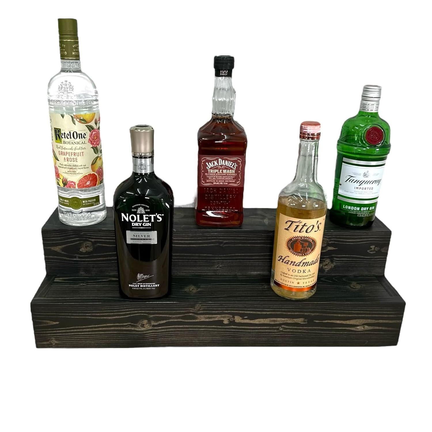 Tiered Bottle Shelf | 2 Tier Liquor Bottle Display | Bar Organization ...