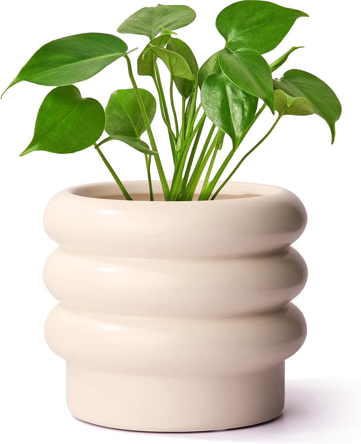 Tiered Bubble Ceramic Plant Pot, Creamy White 6 Inch Ceramic Planter ...