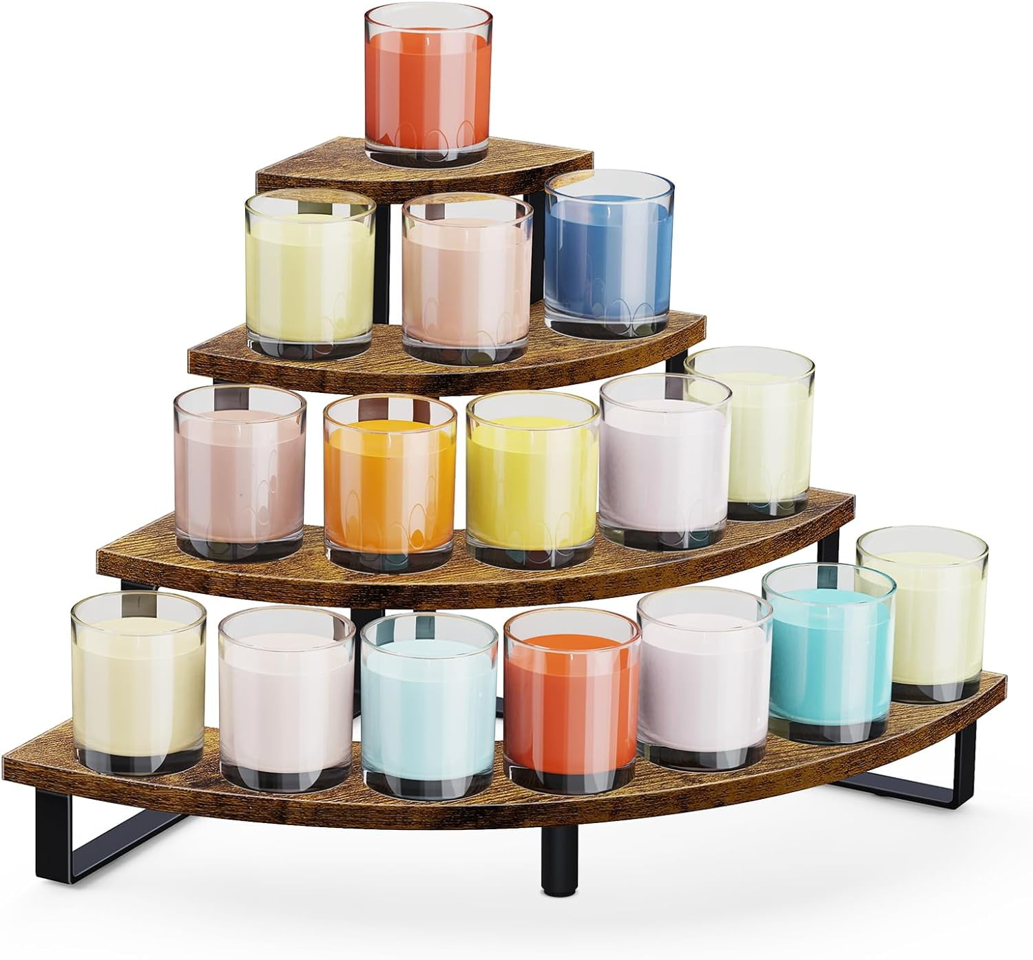 Tiered Display Stand, Wooden Display Risers, 4 Tier Display Shelf for ...