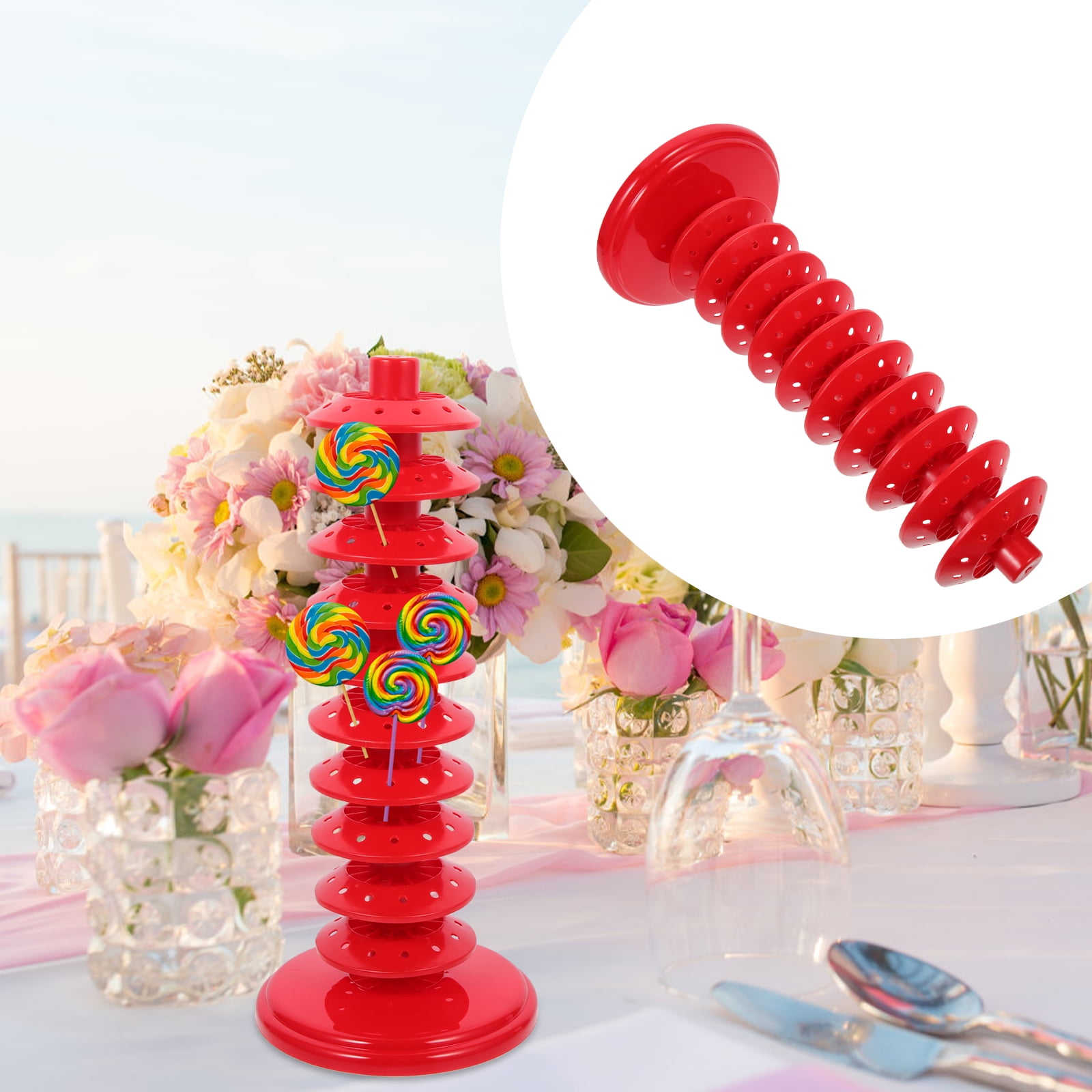 PENIKOKO Reusable Red PP Material Lollipop Display Stand with Smooth ...