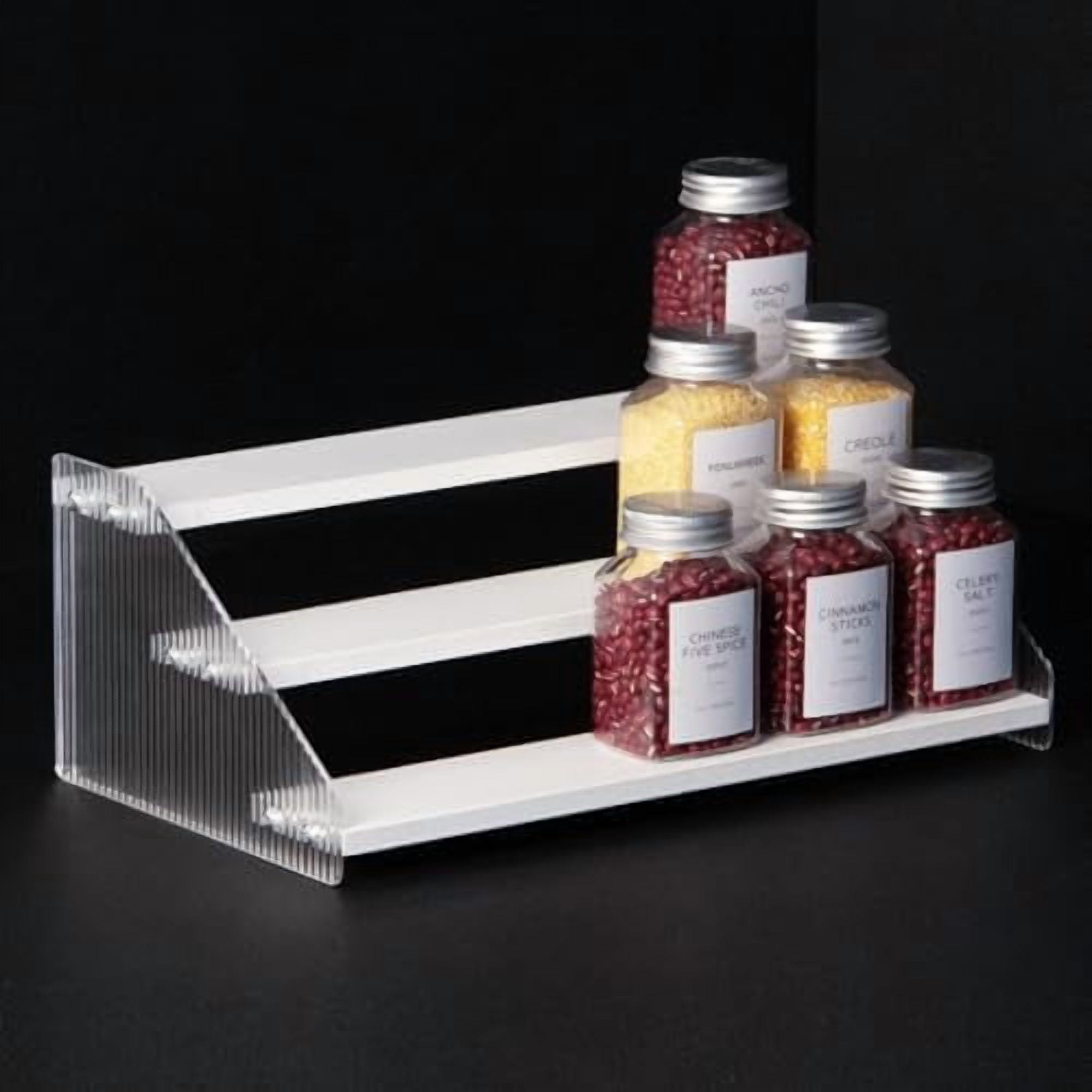 Tiered Spice Rack, 3-Tier Spice Pantry Kitchen Cabinet Organizer, 12 ...