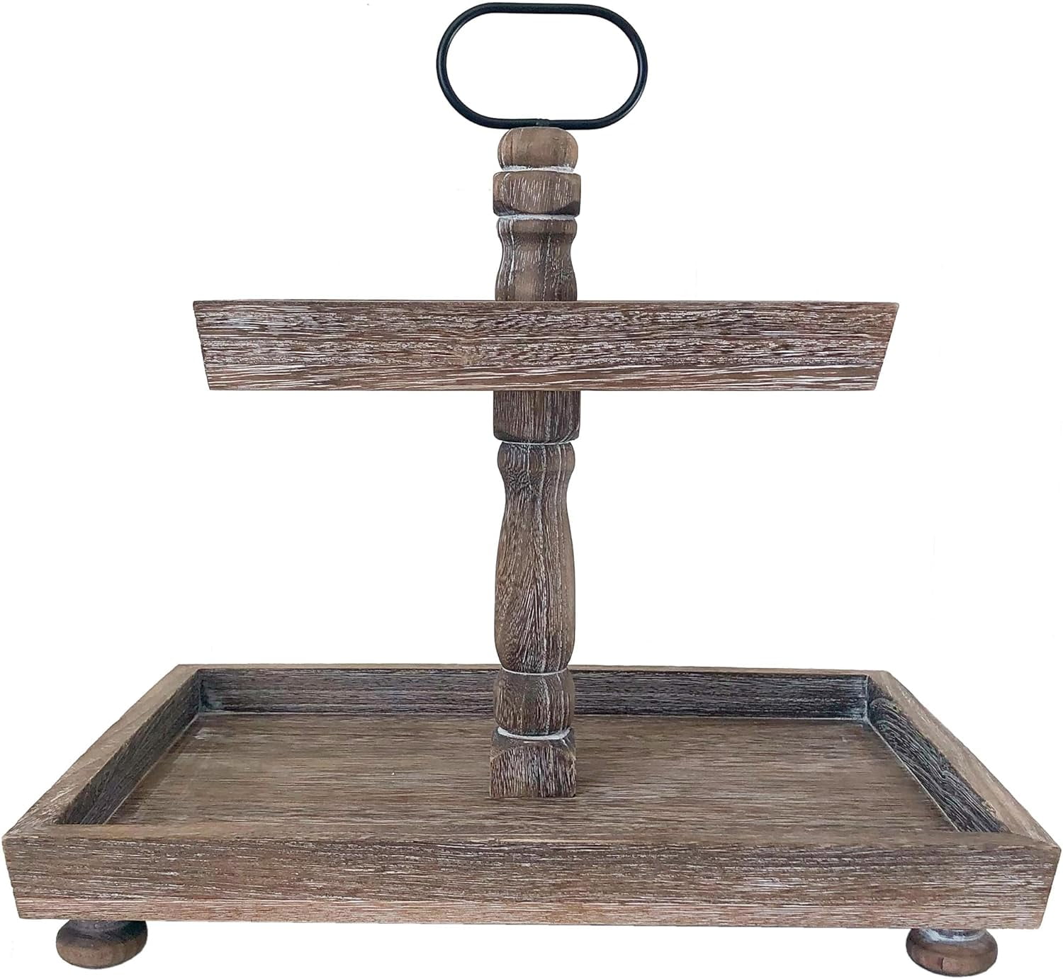 Tiered Tray - Versatile, Wooden 2 Tiered Tray Stand for Home ...