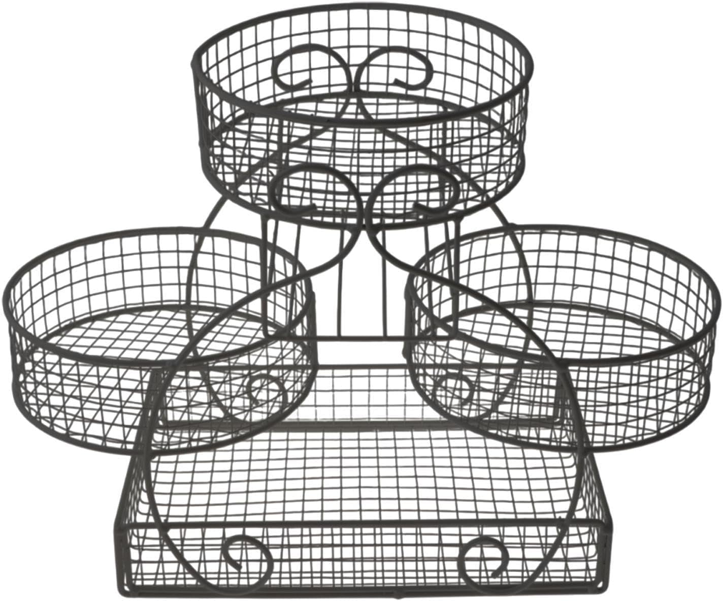 Tiered Wire Basket Stand Produce Holder Organizer Fruit Bowl Holder ...
