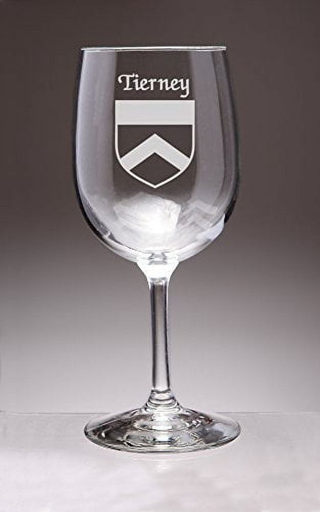 Tierney Irish Coat of Arms Wine Glasses - Set of 4 (Sand Etched ...