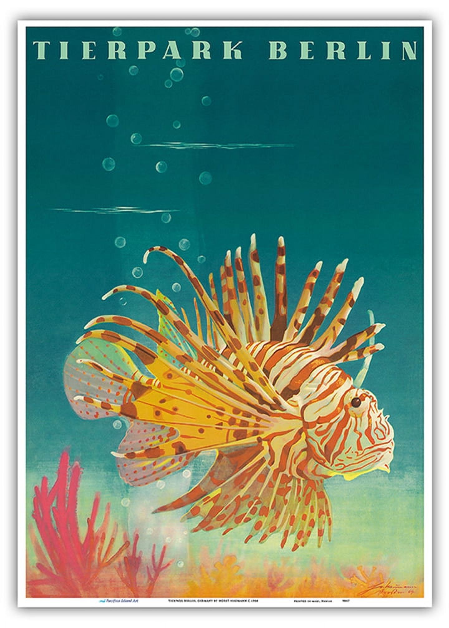 Tierpark Berlin Germany - Lionfish - Zoo and Aquarium - Vintage Museum ...
