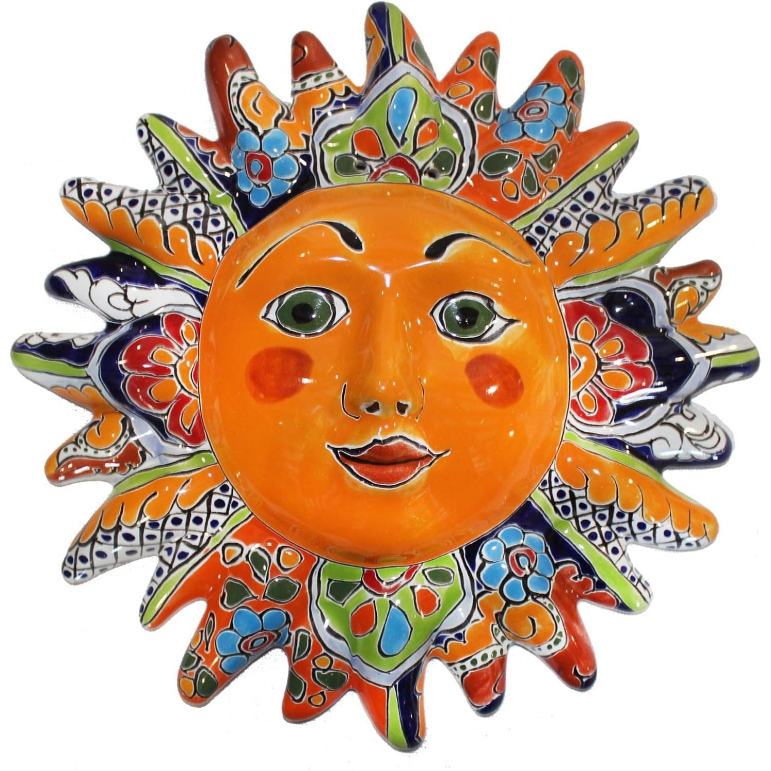 Tierra Fina Talavera Sun Face - 12" Diameter - Walmart.com