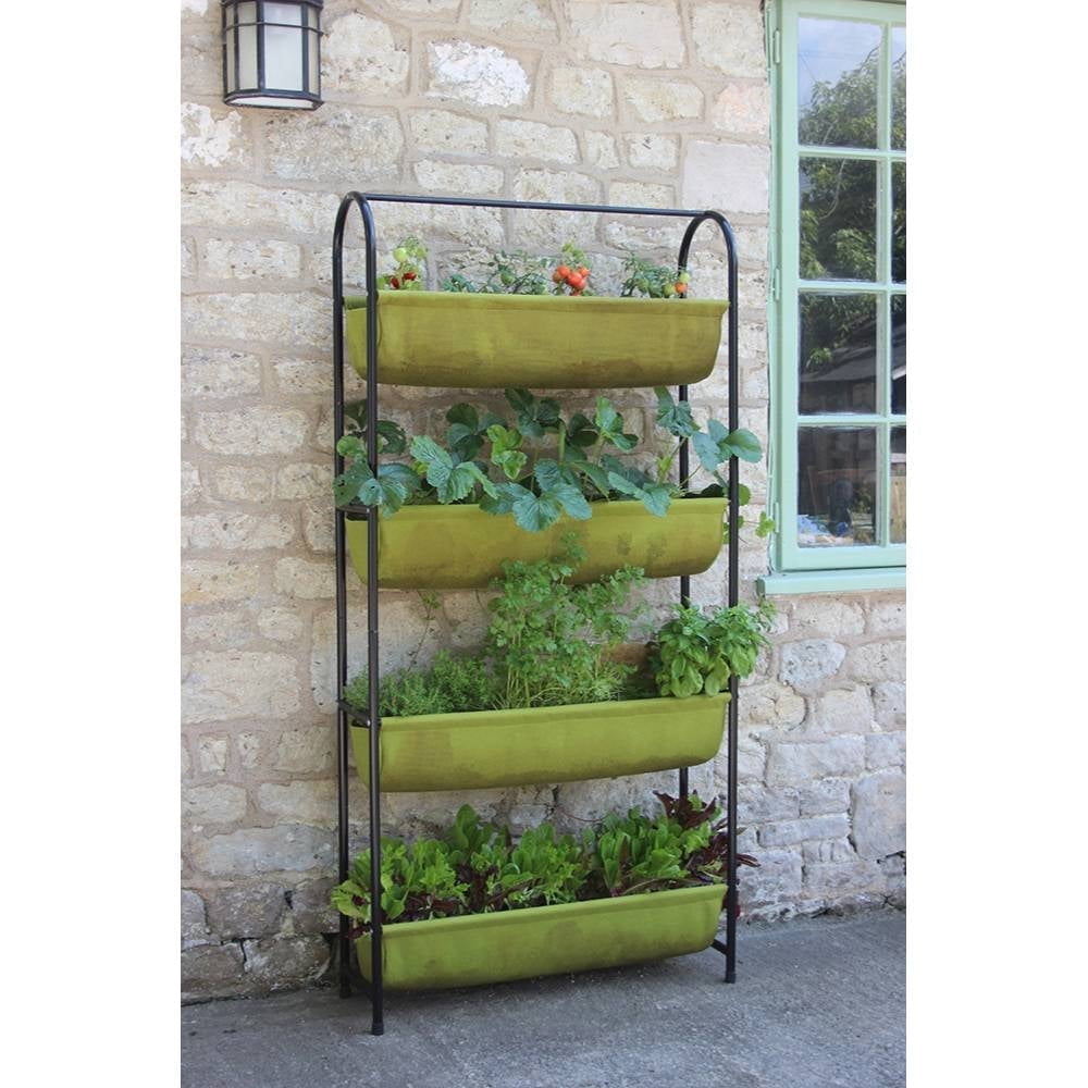 Tierra Garden Haxnicks 9.5 x 31.5 x 63 Inch Green Steel/Polypropylene ...