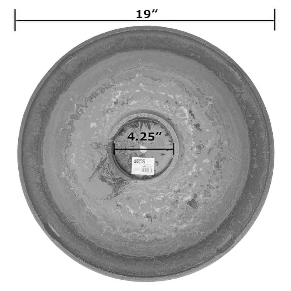 Tierra Garden Bird Bath Bowl Only - 19" Large Red & Charcoal Fiber Clay ...