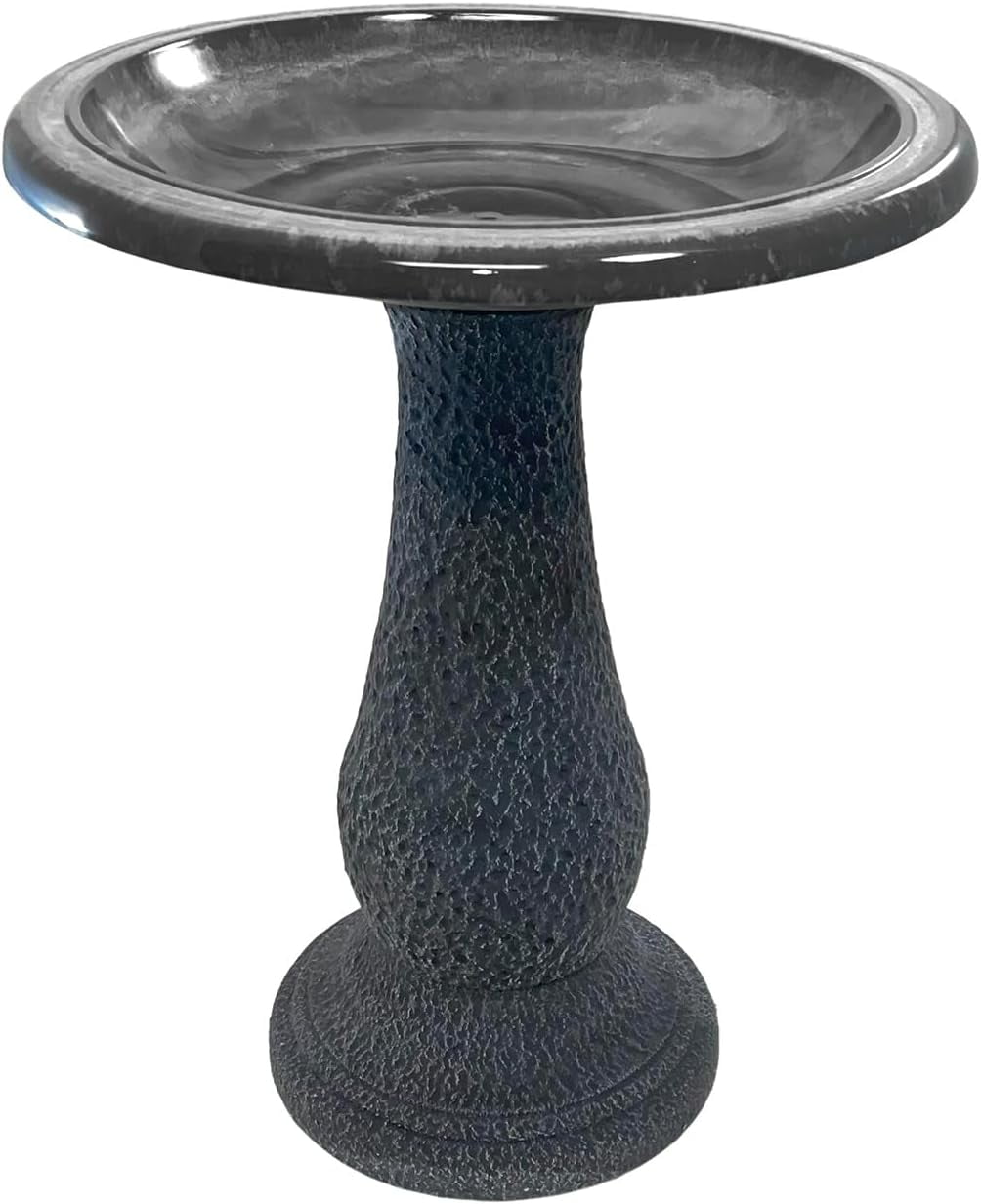Tierra Garden Birdbath for Outdoors - 24" Cool Gray Fiber Clay Bird ...