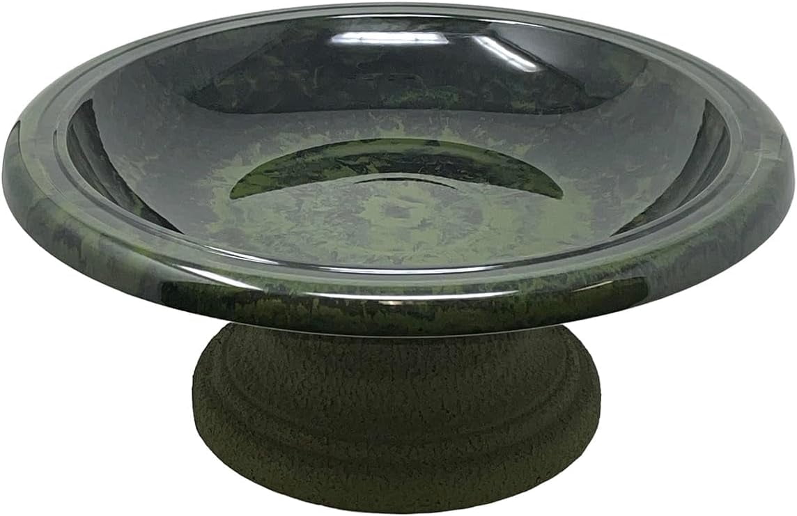 Tierra Garden Birds and Beyond Fiber Clay Birdbath, Gloss Bowl, Low ...