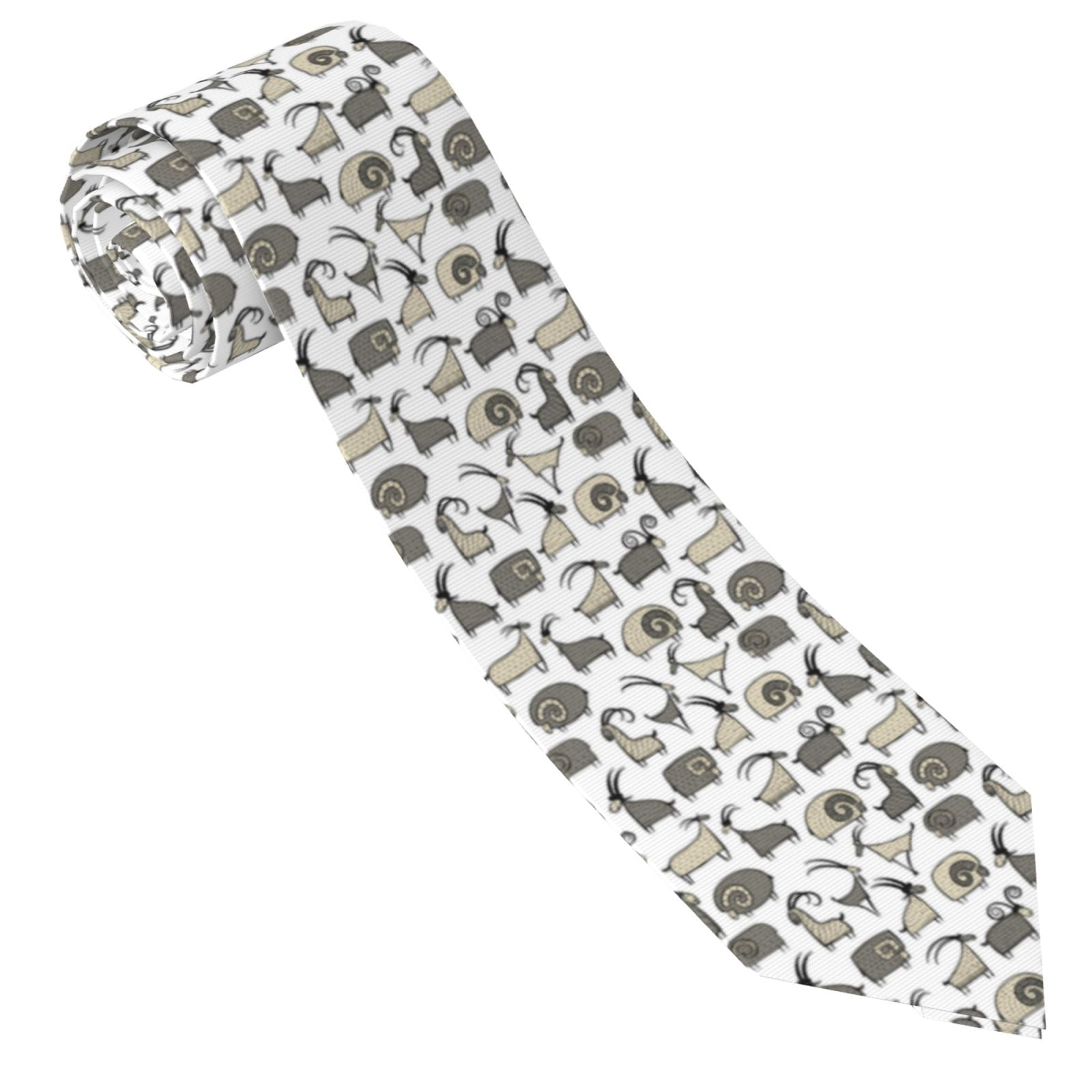 Ties for Men - Abstract Cartoon Cute Goat Soft Comfort Mens Tie with ...