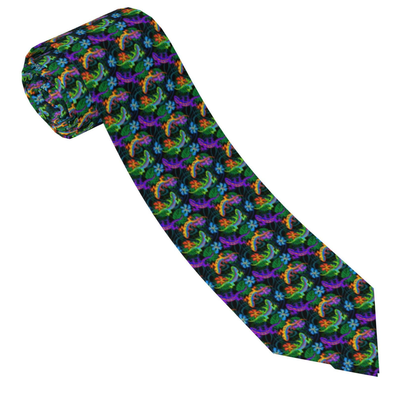 Ties for Men - Artistic Colorful Gecko Lizard Soft Comfort Mens Tie ...