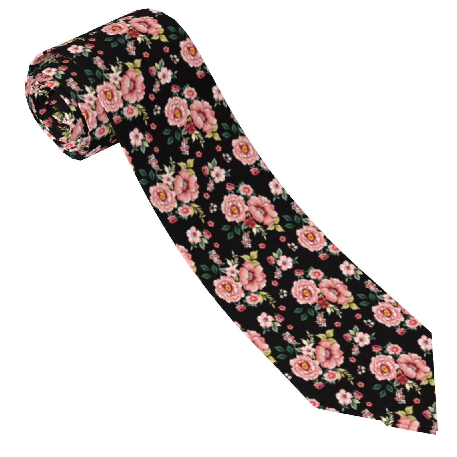 Ties for Men - Big Rose Flowers Soft Comfort Mens Tie with Built-In ...