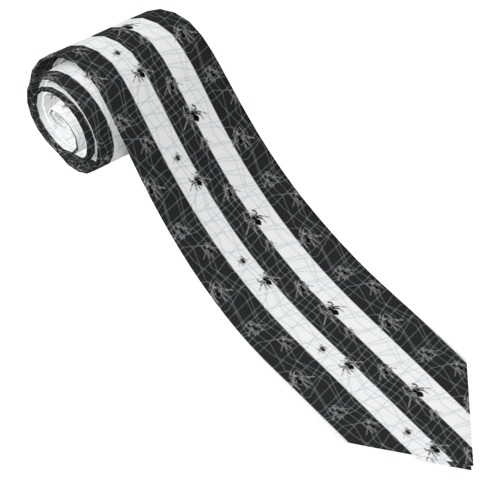 Ties for Men - Black white Spider web cool Soft Comfort Mens Tie with ...