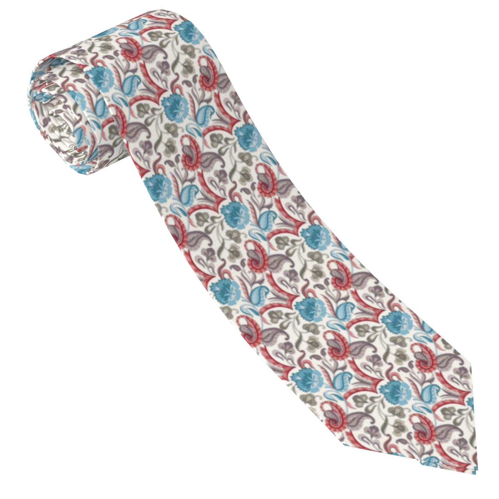 Ties for Men - Blue Flowers Paisley Soft Comfort Mens Tie with Built-In ...