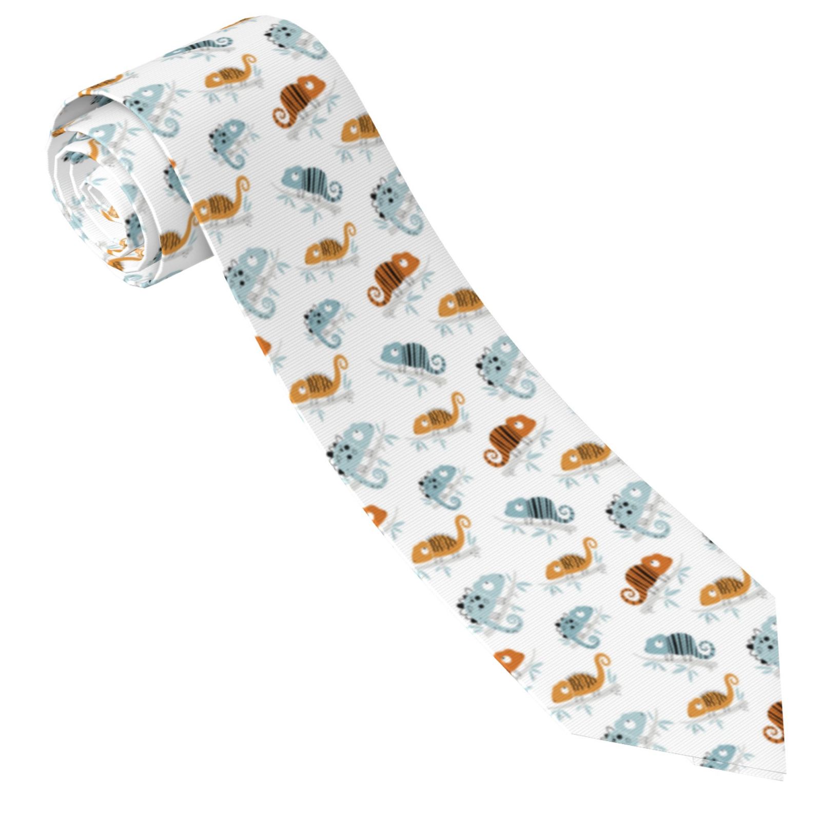 Ties for Men - Cartoon Cute Chameleon Lizard_C Soft Comfort Mens Tie ...