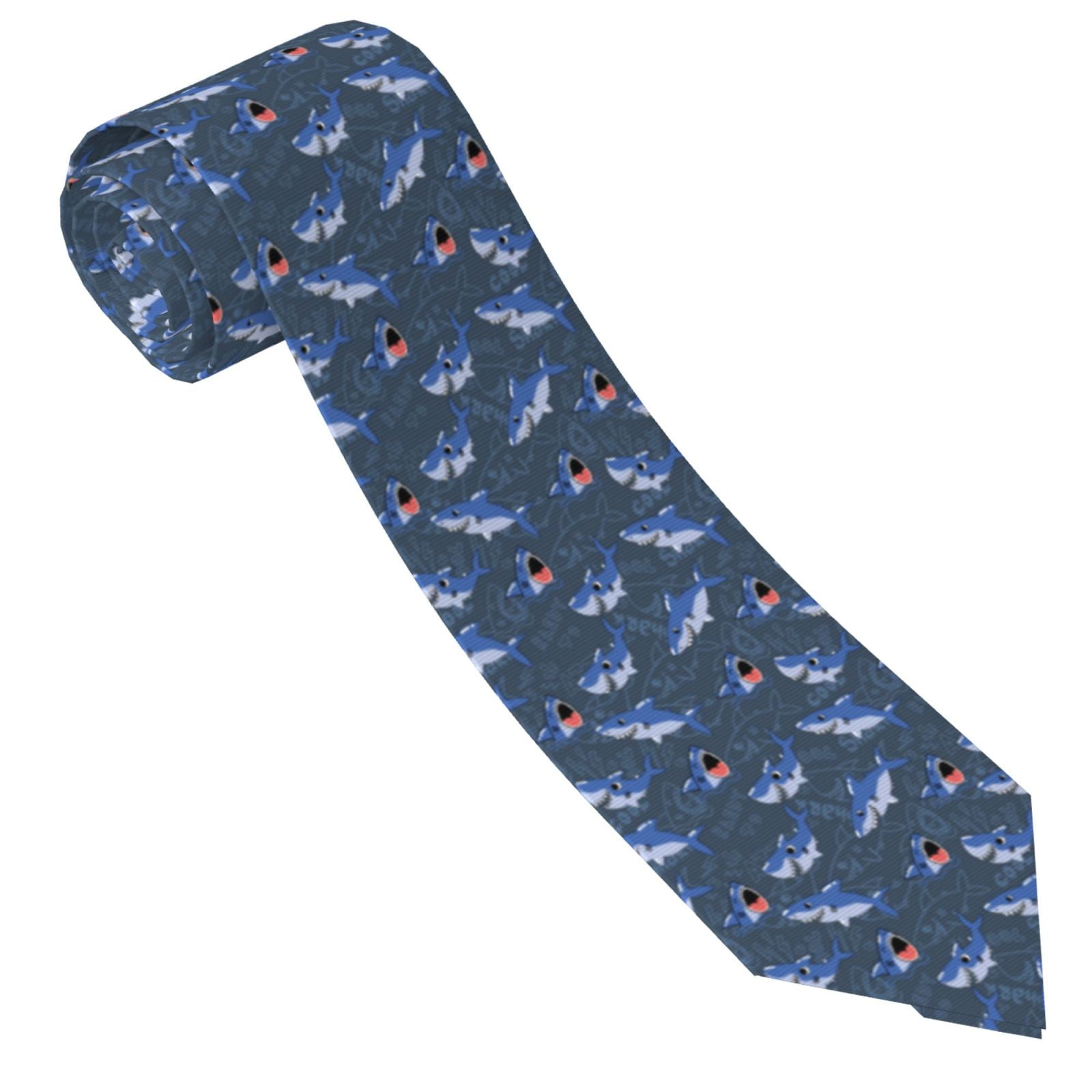 Ties for Men - Cartoon Shark Soft Comfort Mens Tie with Built-In Anti ...
