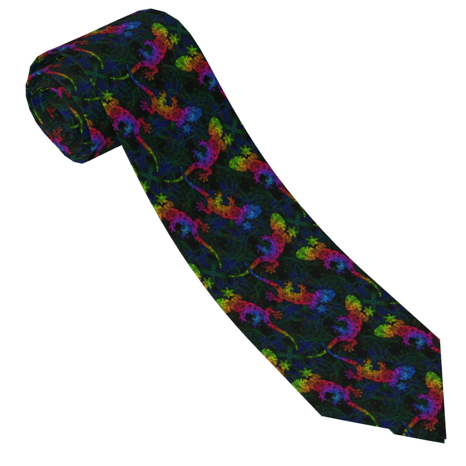 Ties for Men - Colorful Cute Lizard Gecko Soft Comfort Mens Tie with ...
