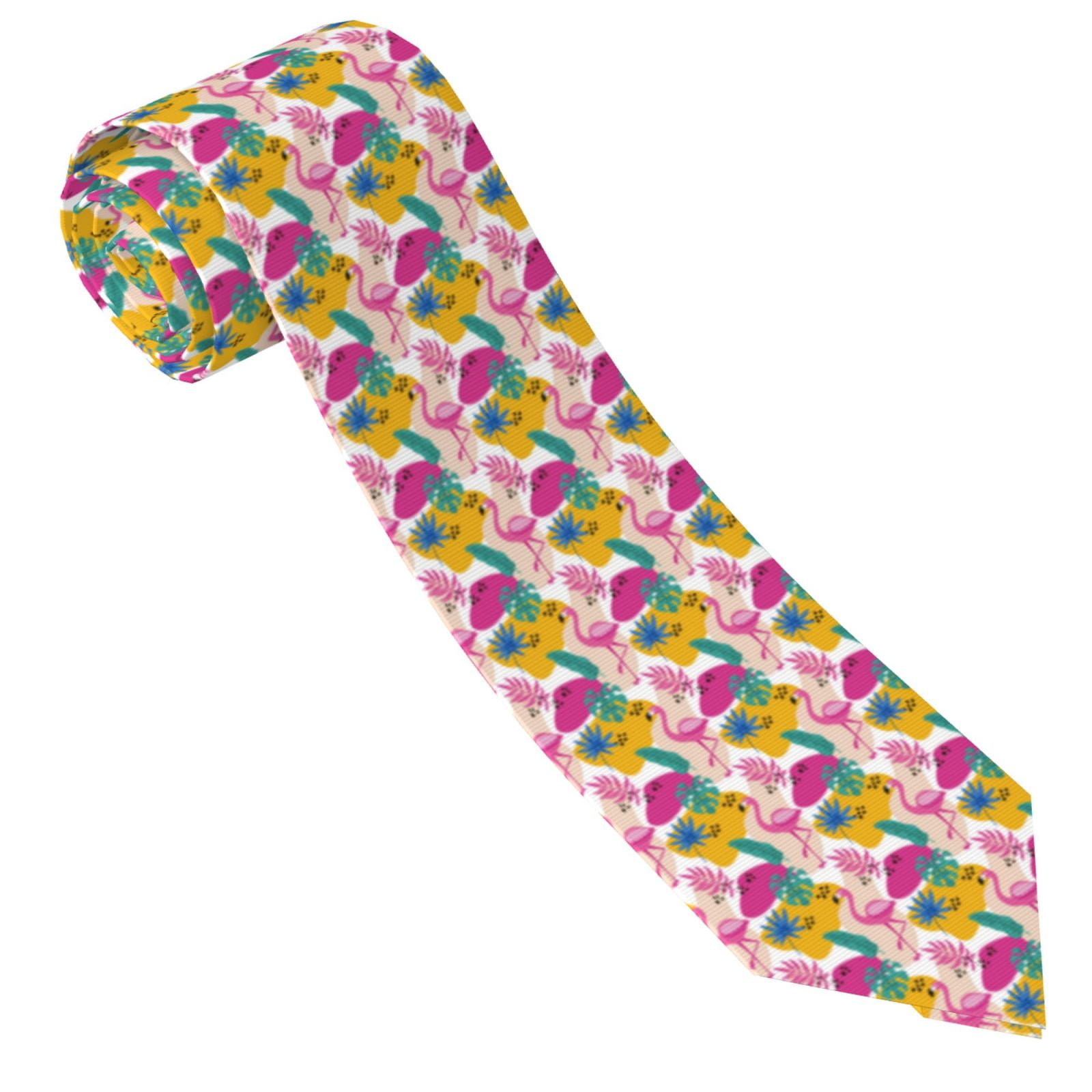 Ties for Men - Colorful flamingo Soft Comfort Mens Tie with Built-In ...