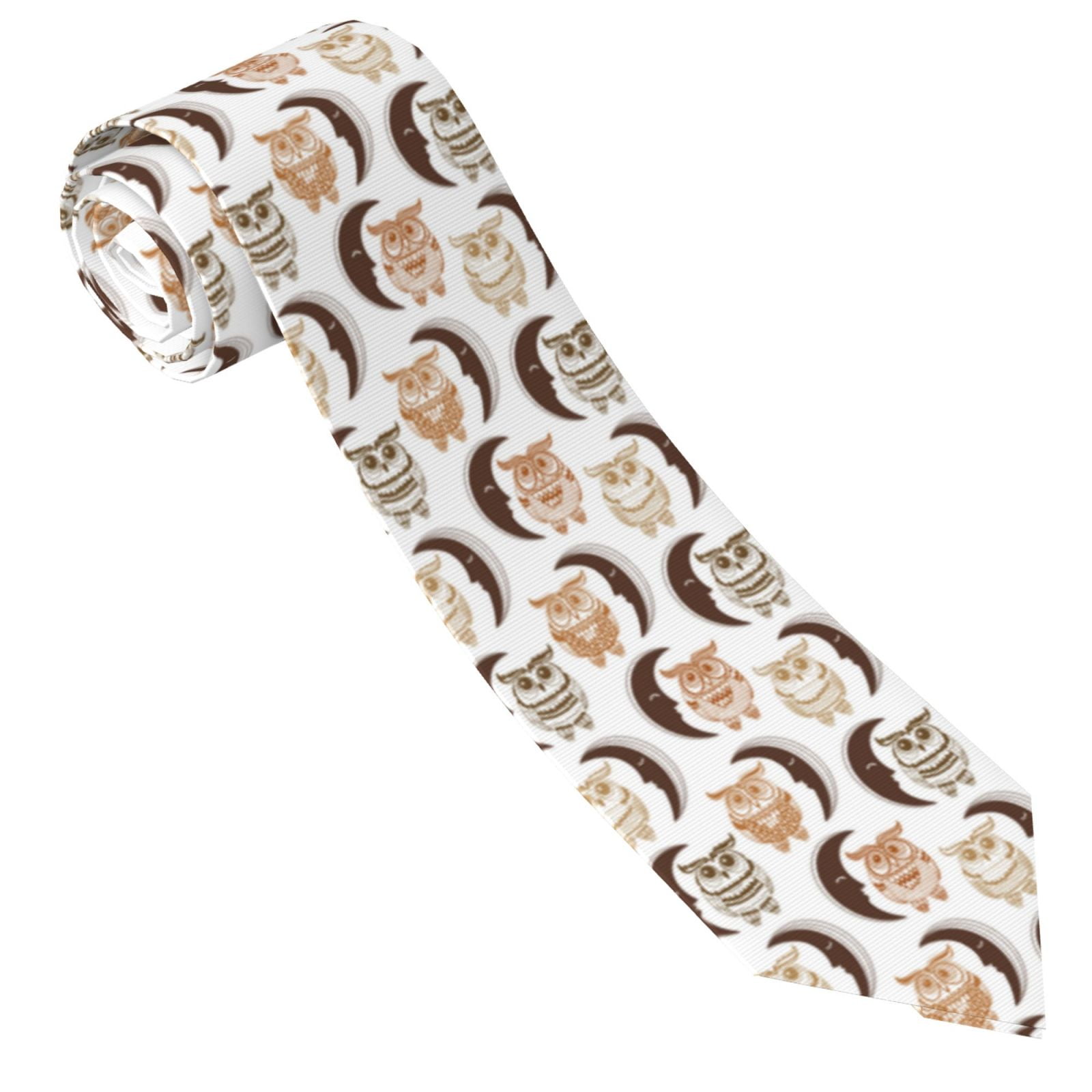 Ties for Men - Crescent Moon and Owl Soft Comfort Mens Tie with Built ...