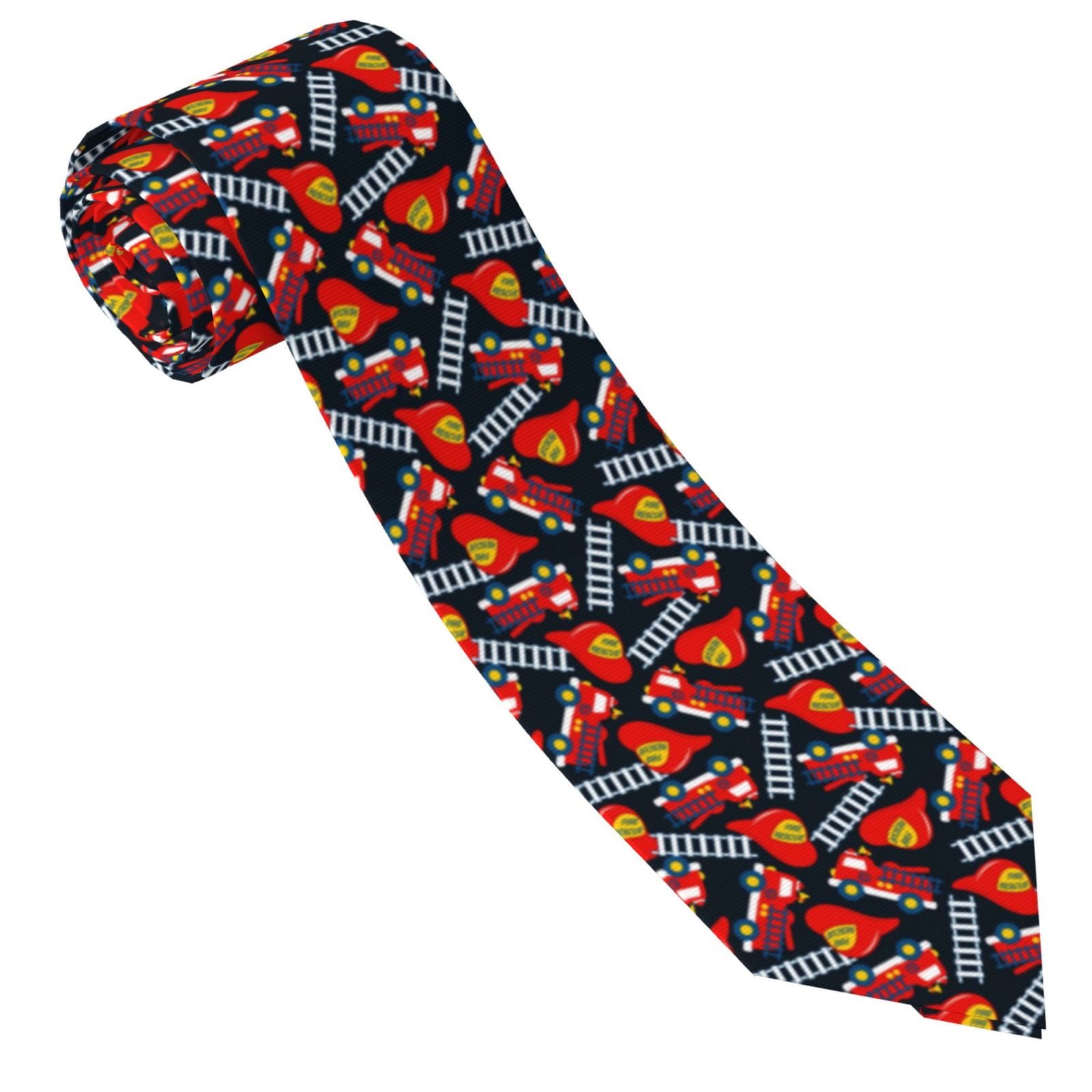 Ties for Men - Fire Rescue With Red Helmet And Truck Soft Comfort Mens ...