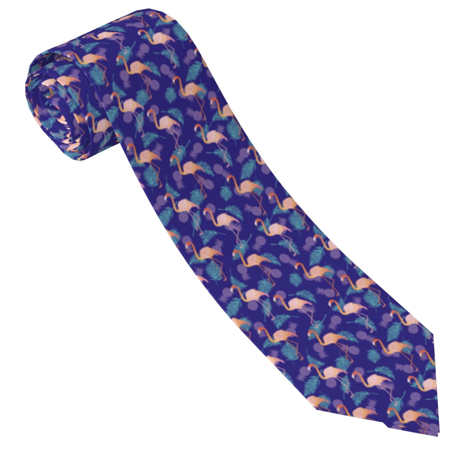 Ties for Men - Flamingo Palm Leaves_B Soft Comfort Mens Tie with Built ...