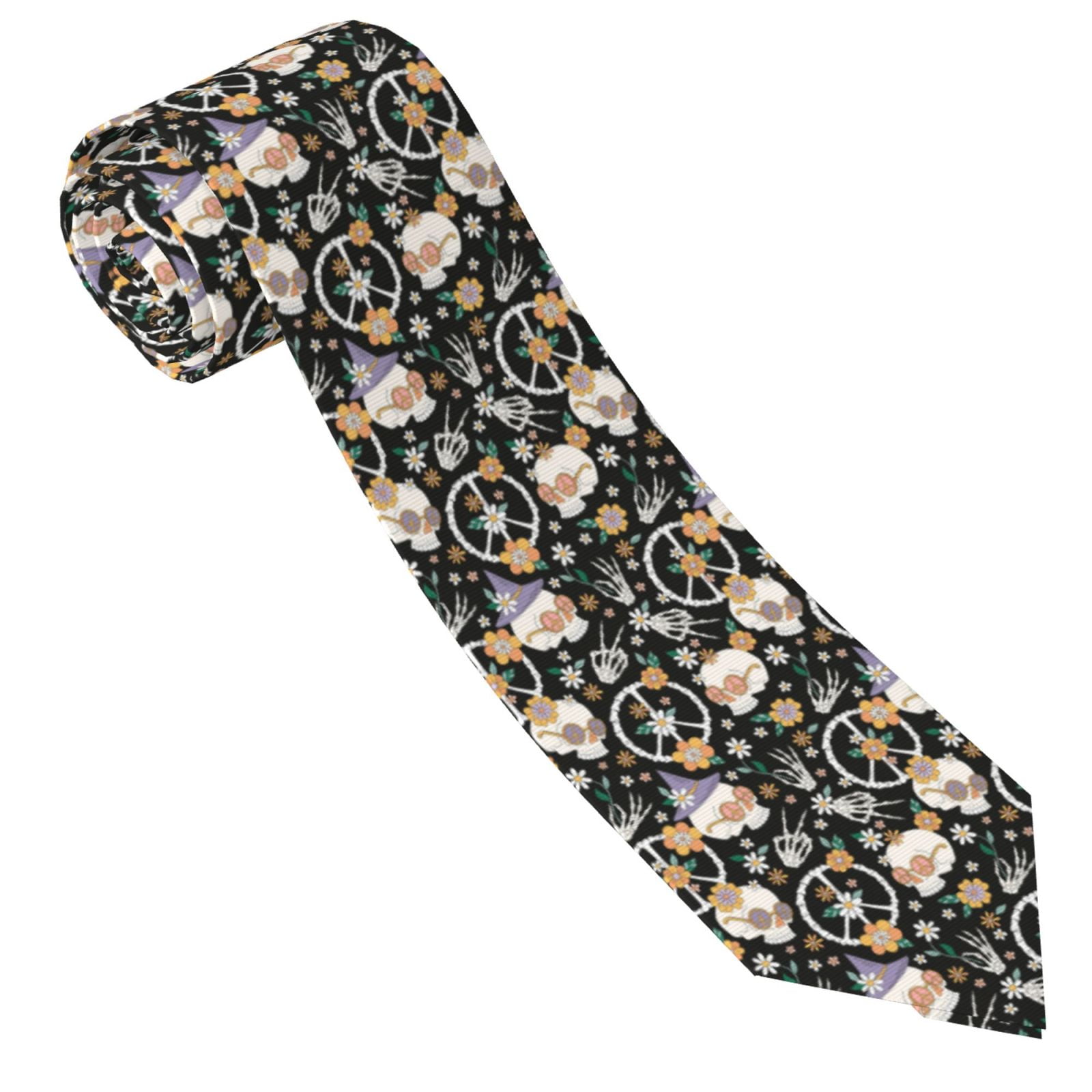 Ties for Men - Halloween Scull Peace Sign cool Soft Comfort Mens Tie ...