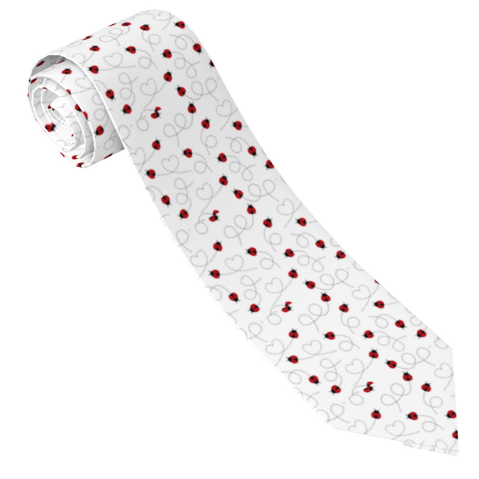 Ties for Men - Ladybugs Flying On Dotted Route Soft Comfort Mens Tie ...