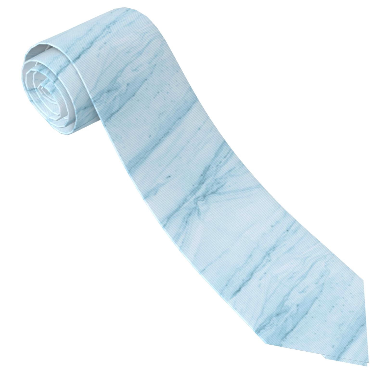 Ties for Men - Light Blue Marble Soft Comfort Mens Tie with Built-In ...