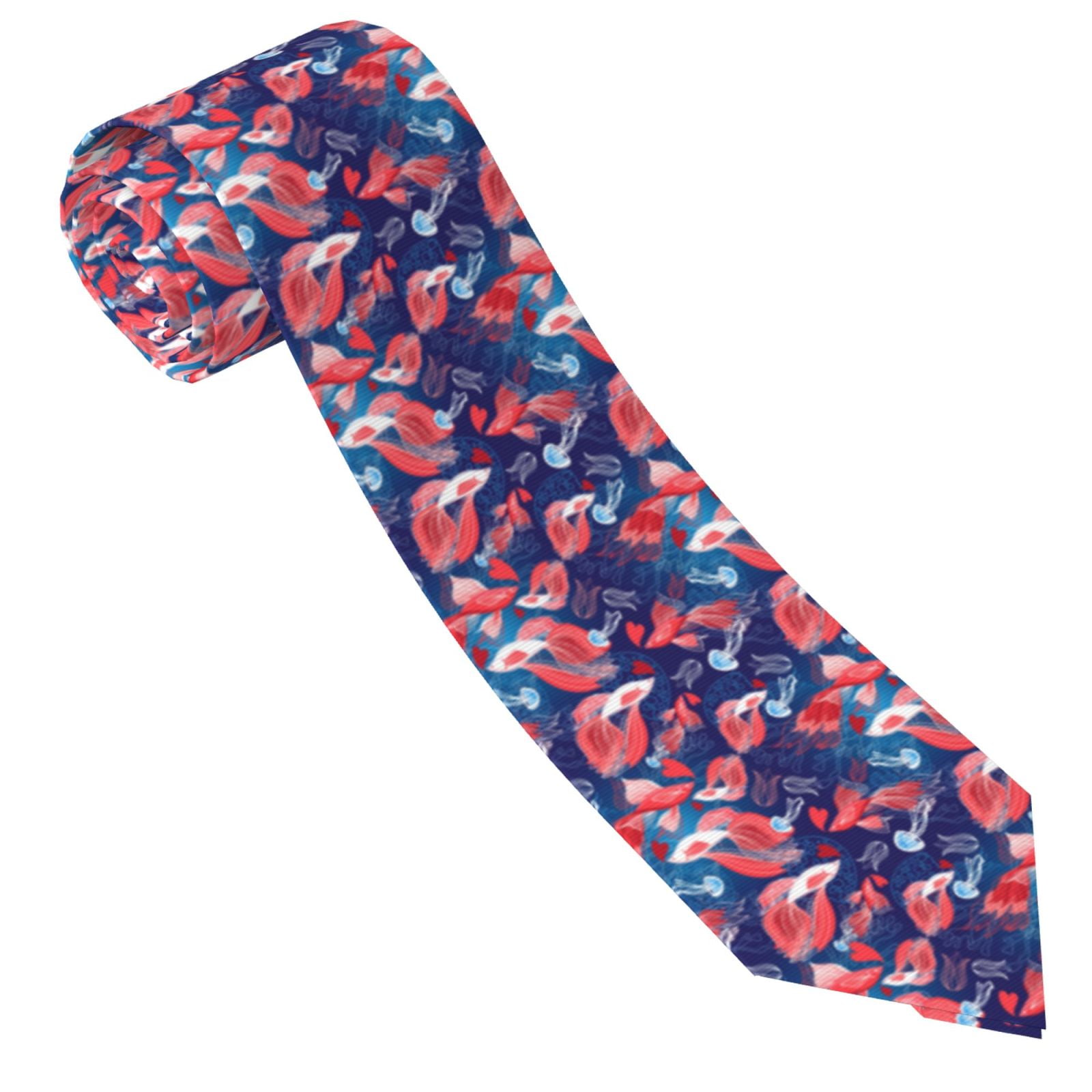 Ties for Men - Lovers Red Fish Jellyfish Soft Comfort Mens Tie with ...