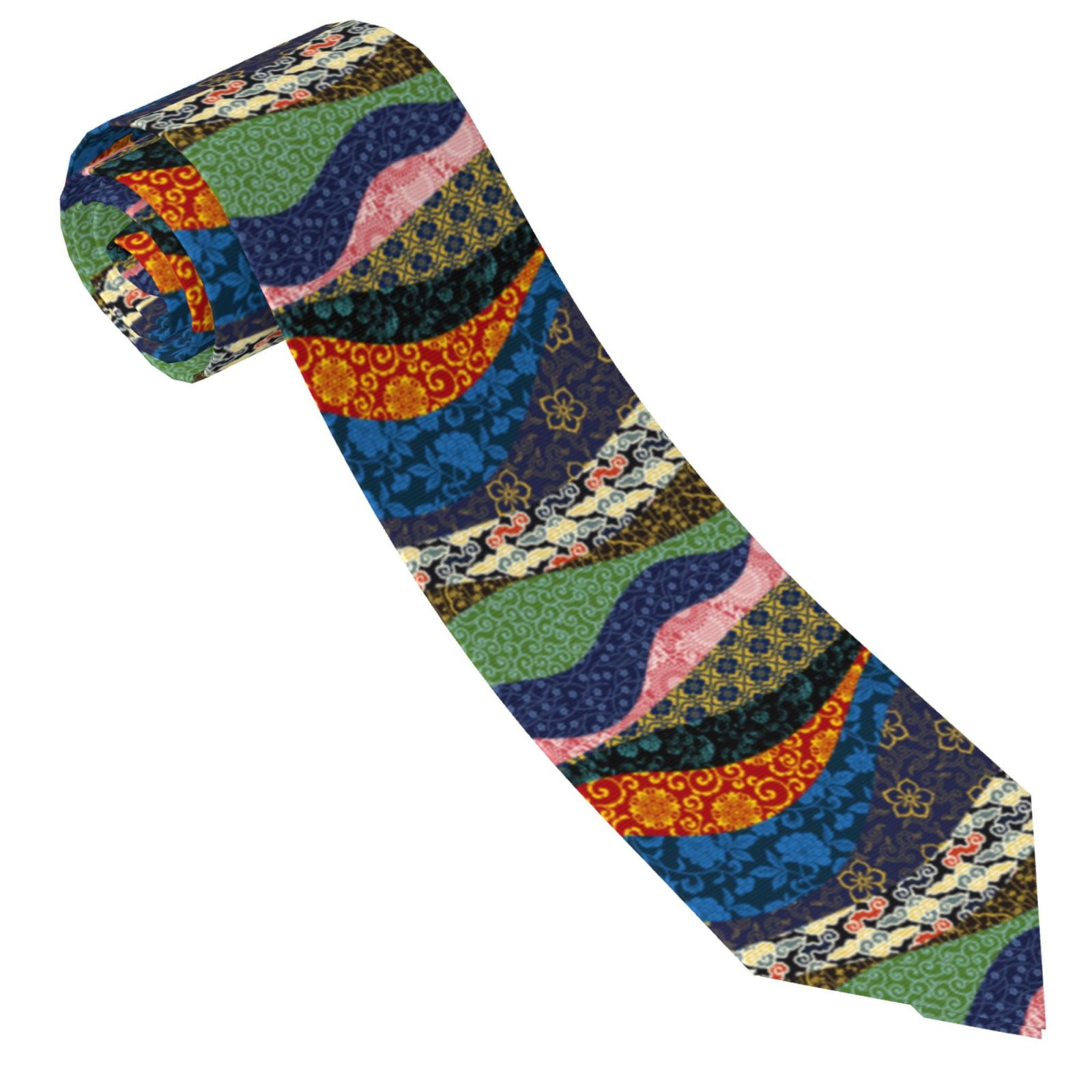 Ties for Men - Multiple Retro Pattern Soft Comfort Mens Tie with Built ...
