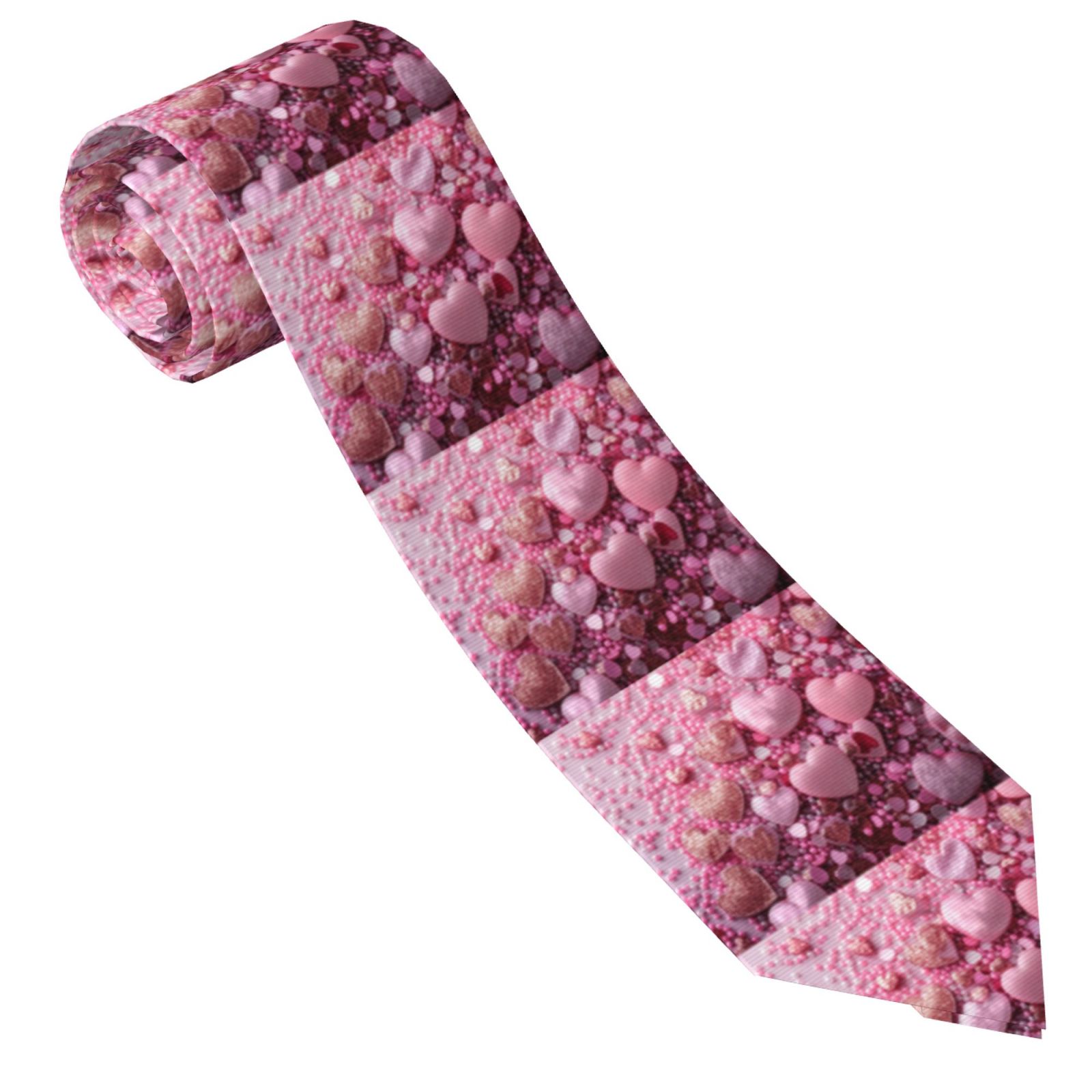 Ties for Men - Pink Glitter Heart Candy Soft Comfort Mens Tie with ...