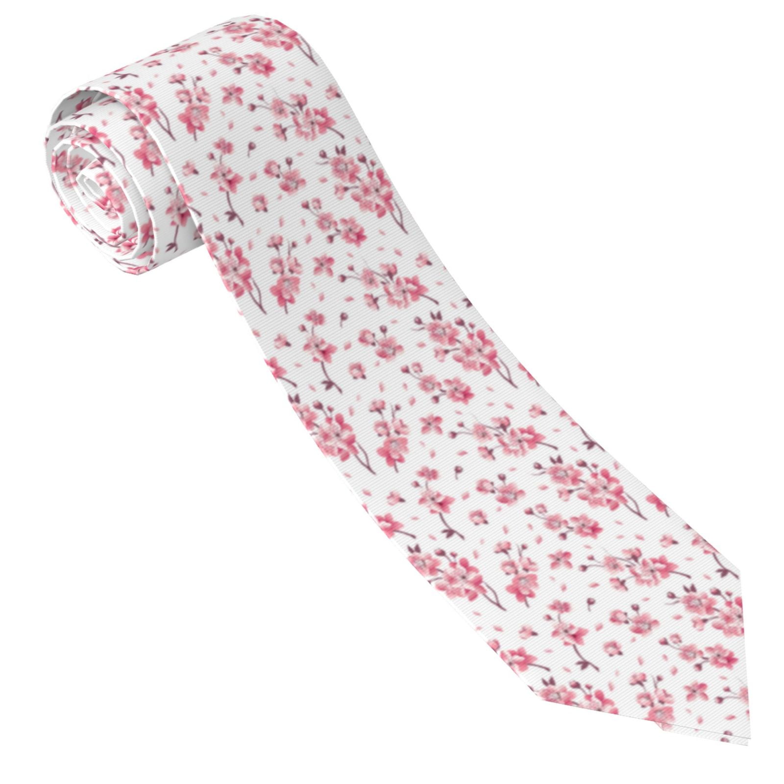 Ties for Men - Pink berry blossom Floral elegance Soft Comfort Mens Tie ...