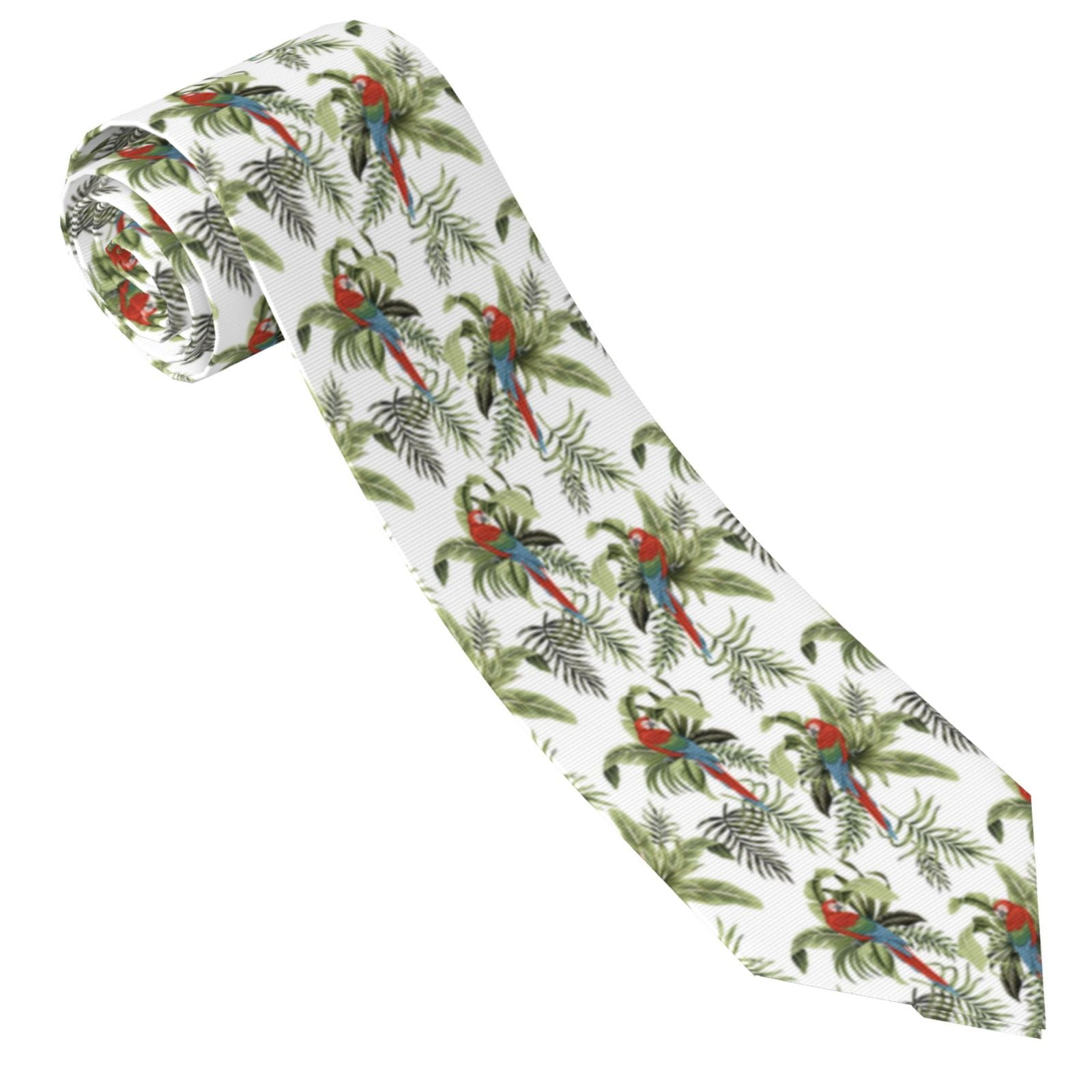 Ties for Men - Red Gold Cute Macaw Parrot Plant Soft Comfort Mens Tie ...