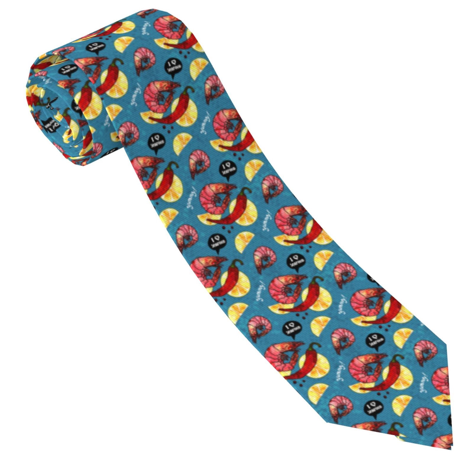 Ties for Men - Red Shrimp Chili Lemon Soft Comfort Mens Tie with Built ...