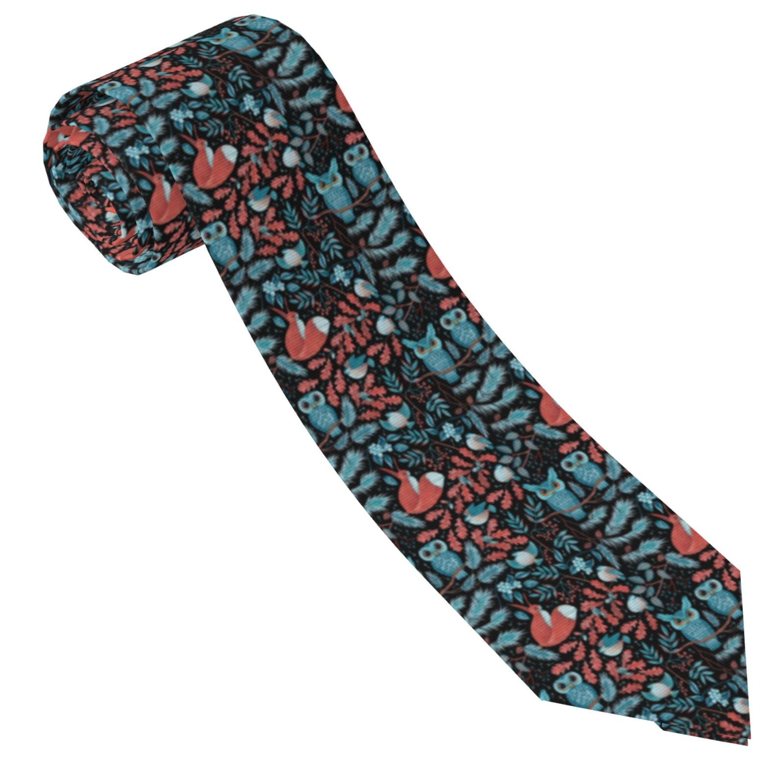 Ties for Men - Squirrel Owl Autumn Maple Leaves Soft Comfort Mens Tie ...