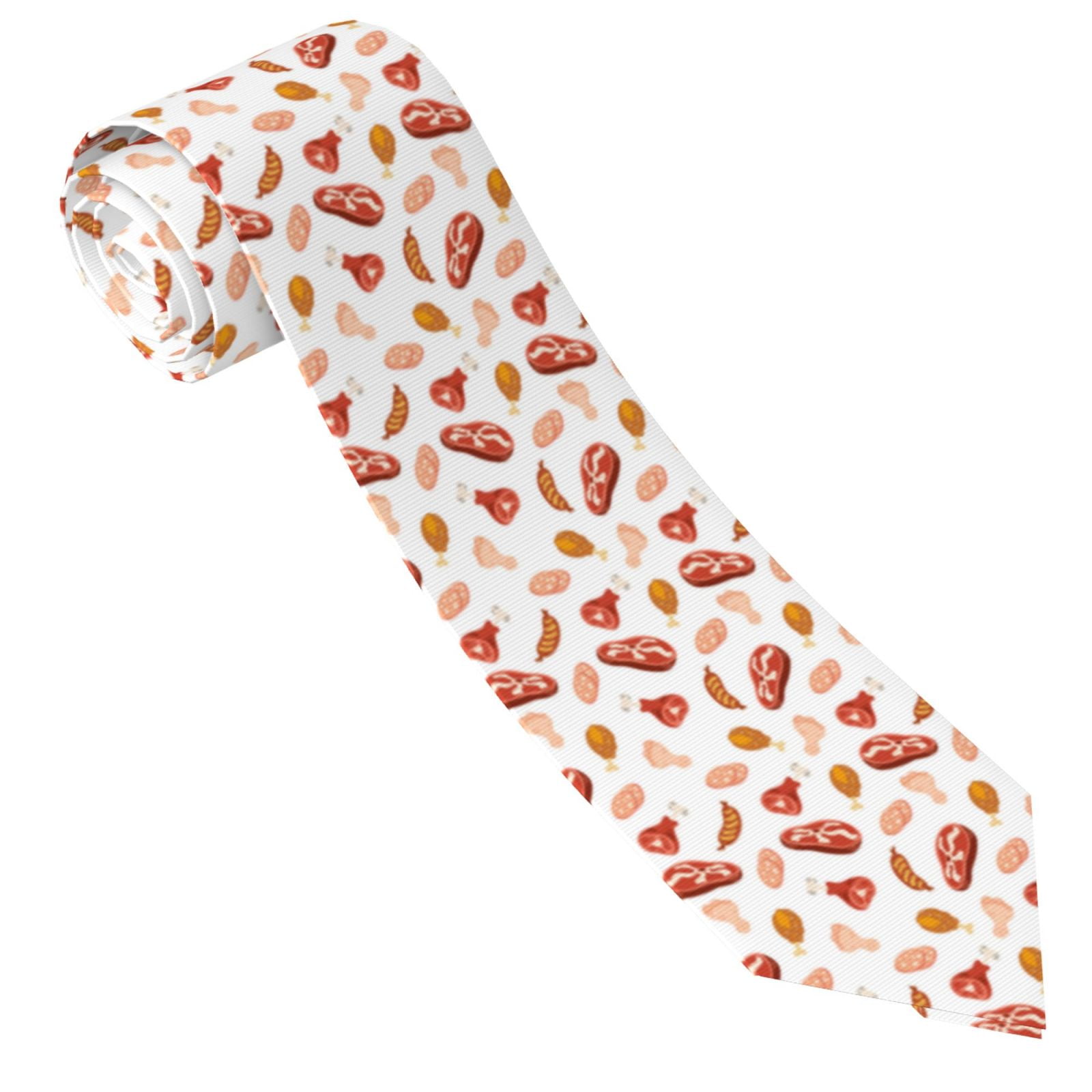 Ties for Men - Steak Hot Dog Chicken Leg Print Soft Comfort Mens Tie ...